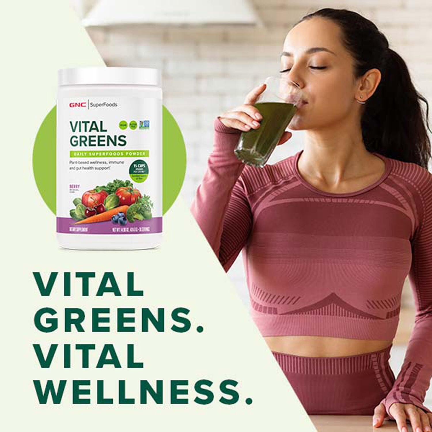 GNC SuperFoods - Vital Greens SuperFoods Powder - Berry - 14.98oz (30 ...