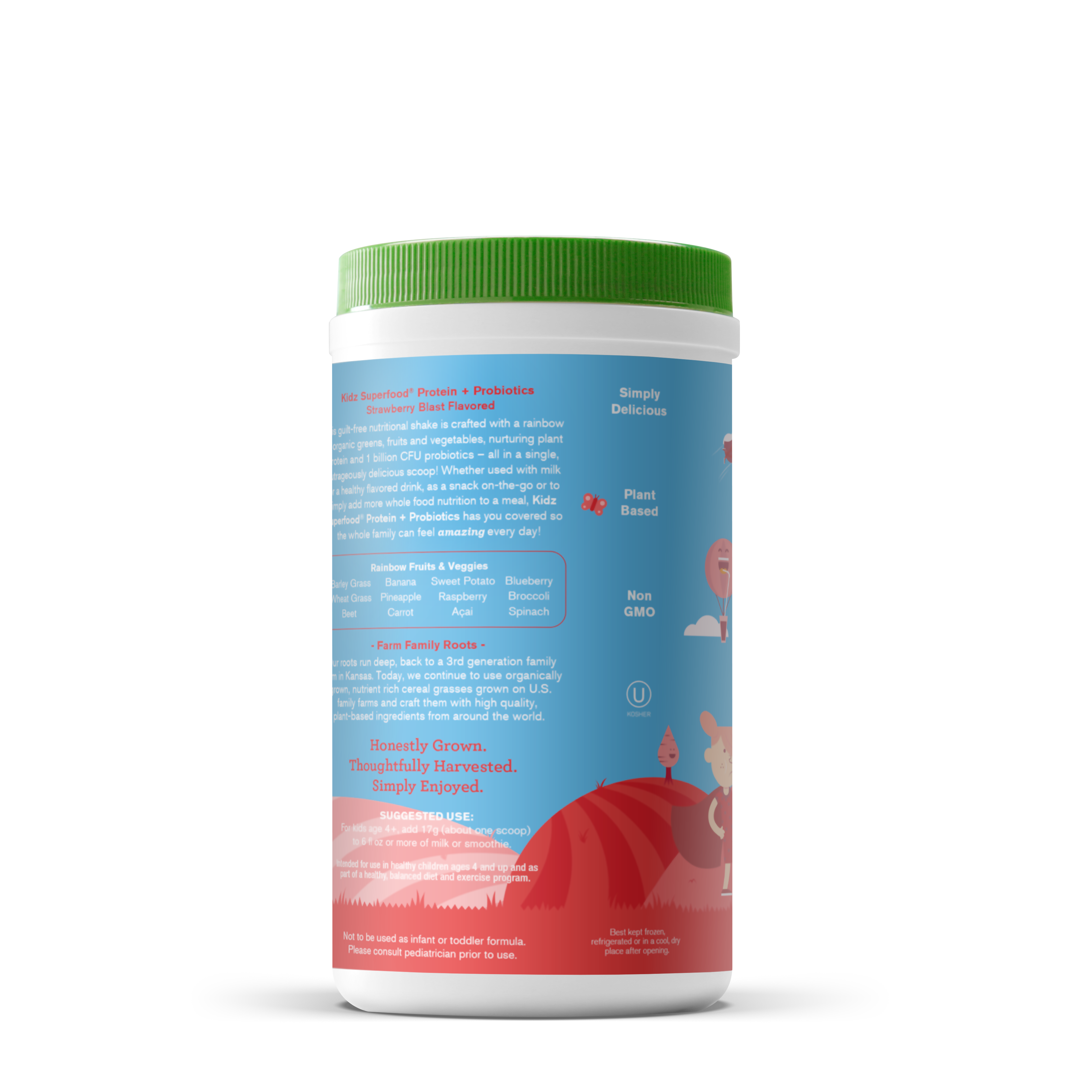 Amazing Grass® - Kidz Superfood Protein + Probiotics - Strawberry Blast ...