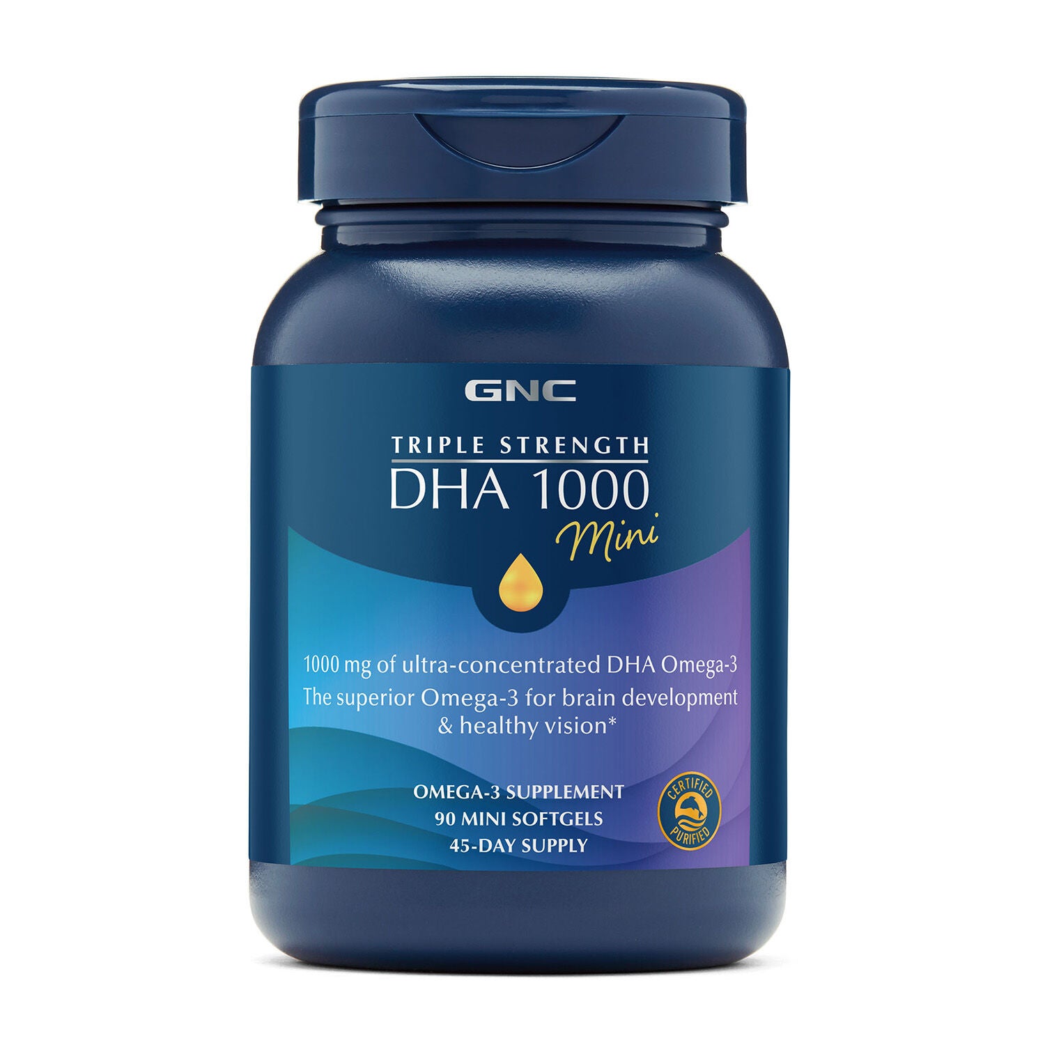GNC - Triple Strength DHA 1000 Mini - 90 Mini Softgels (45 Servings) | GNC