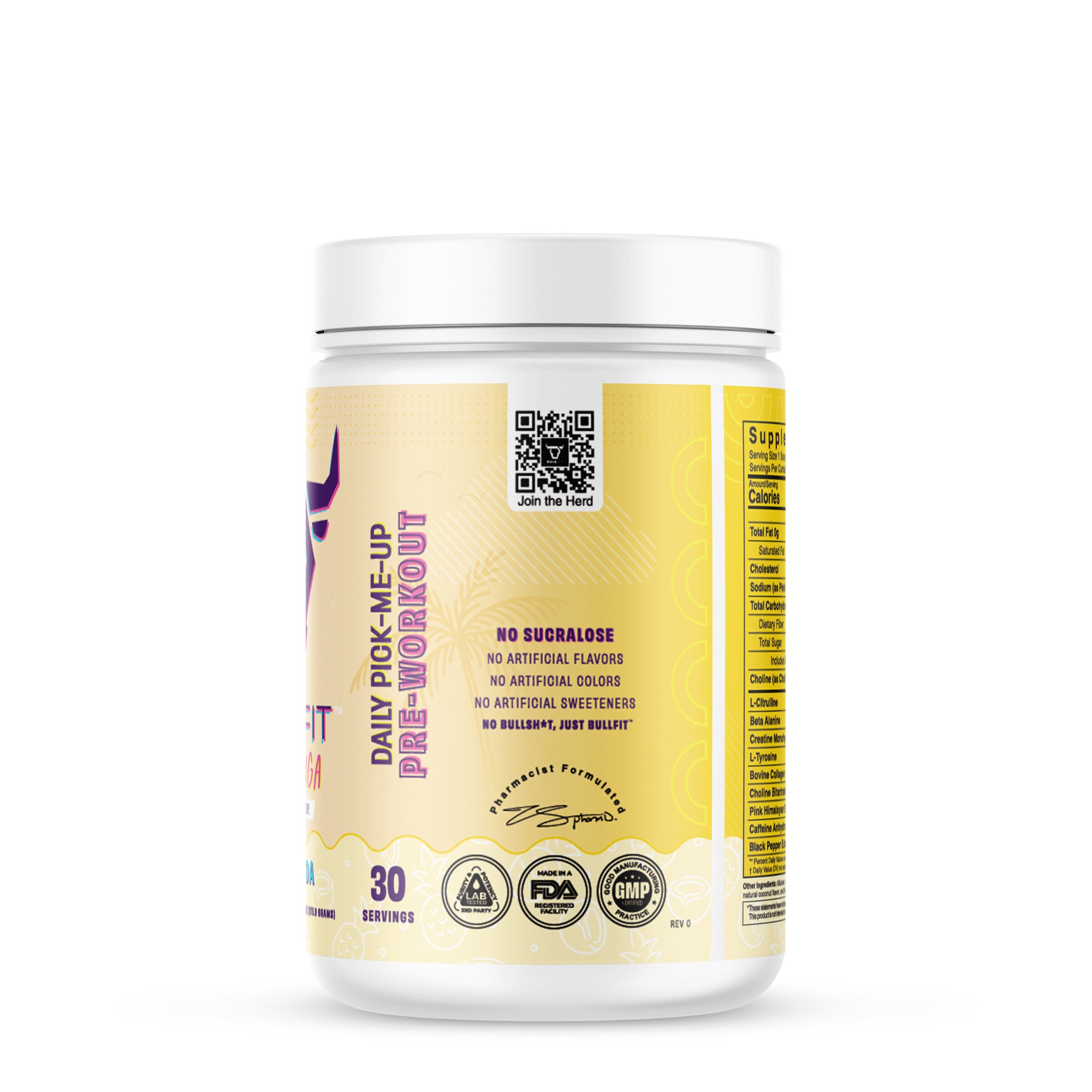 Bullfit - Cowabunga Pre-Workout - Pina Colada (30 Servings) | GNC