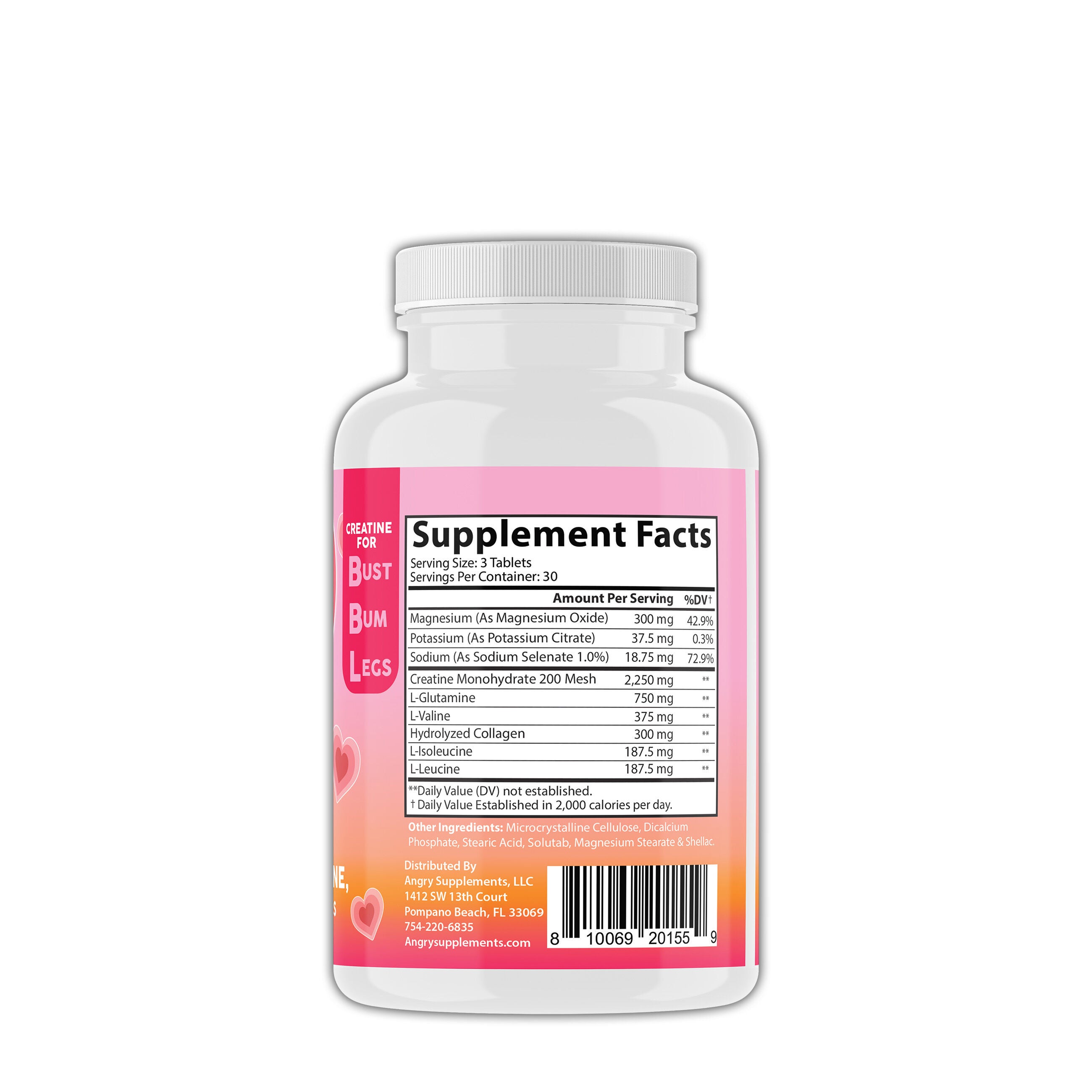 Angry Supplements™ - Better Booty BBL Creatine - 90 Tablets (30 ...