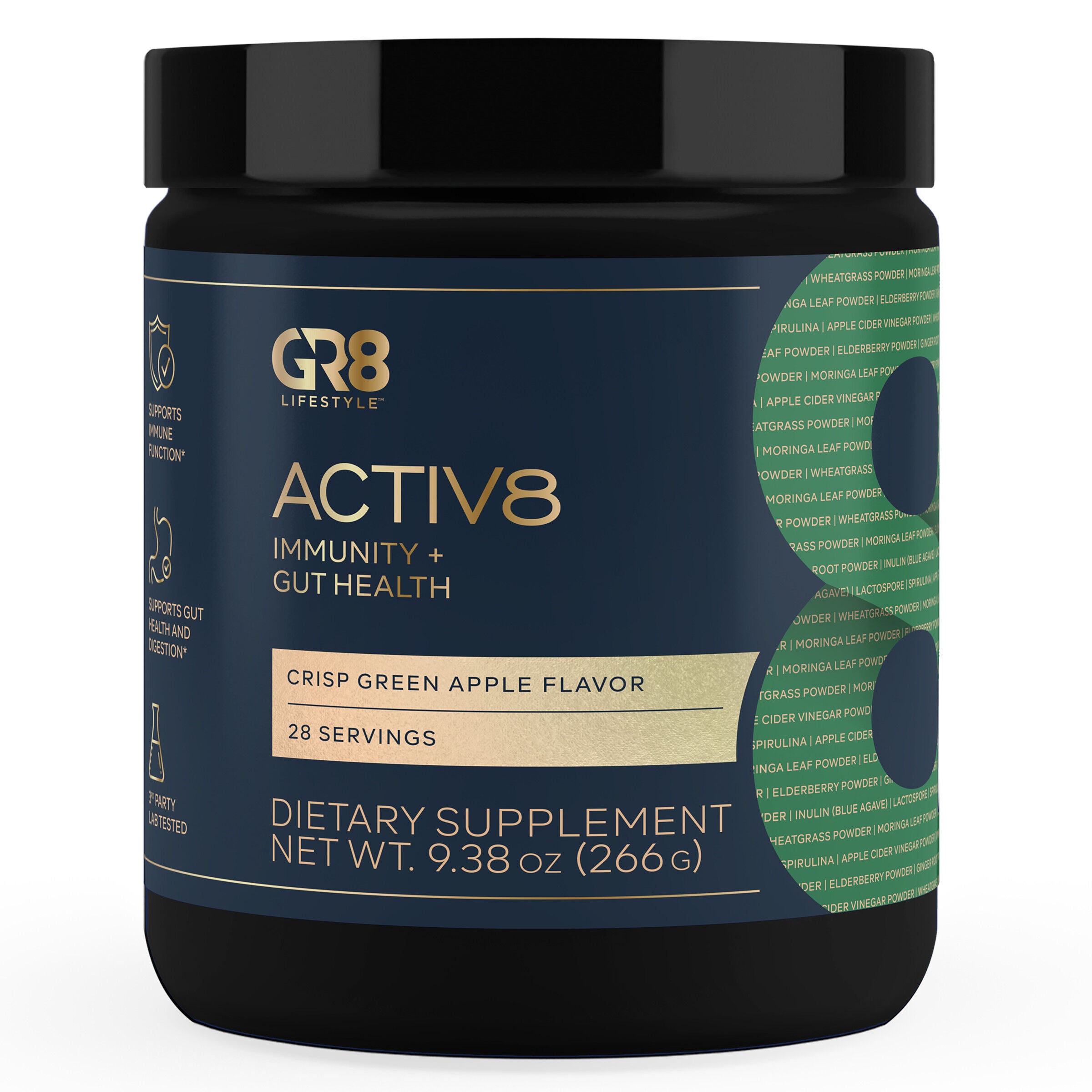 GR8 Lifestyle - Activ8 Immunity + Gut Health - Crisp Green Apple (28 ...