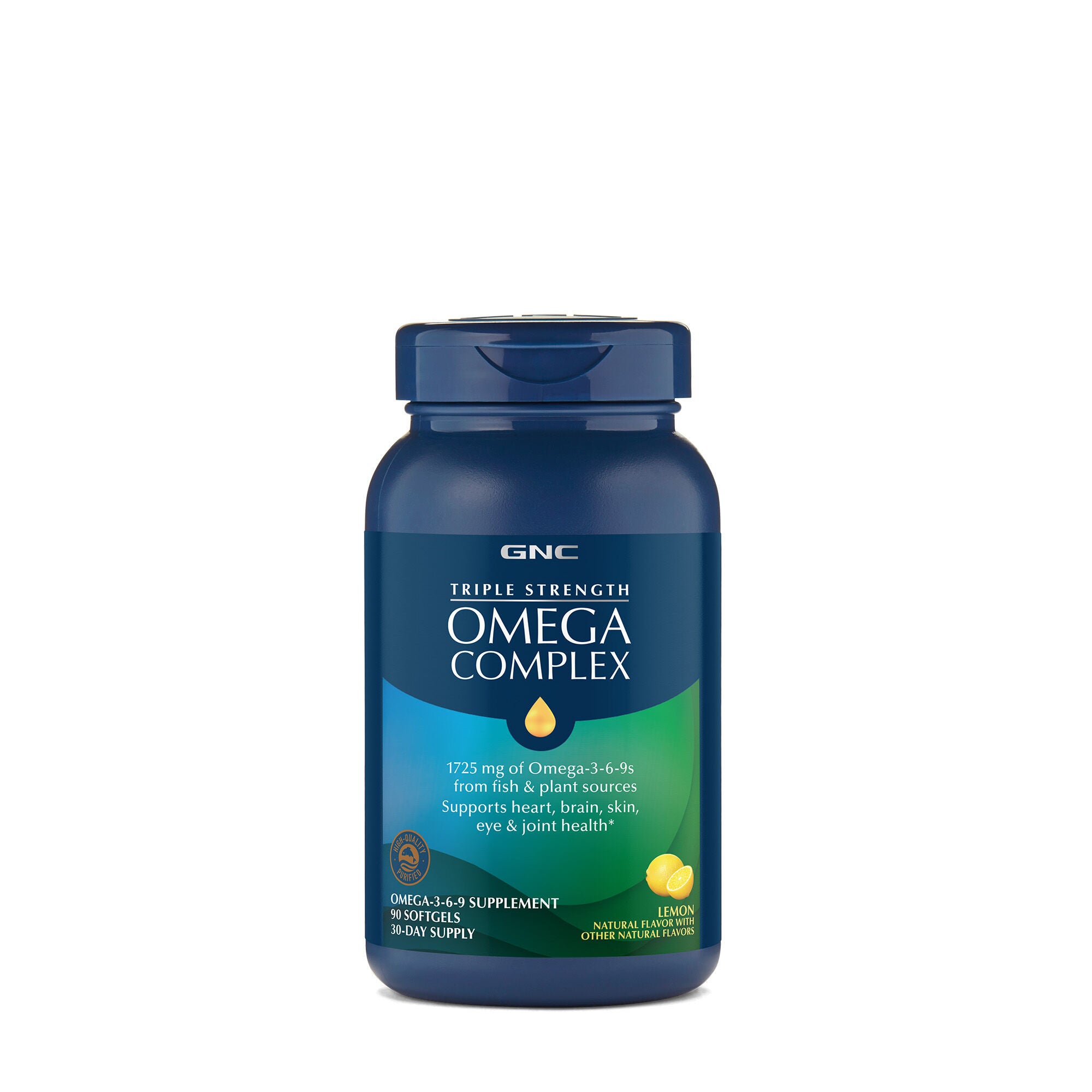 GNC - Triple Strength Omega Complex - Lemon - 90 Softgels (30 Servings ...