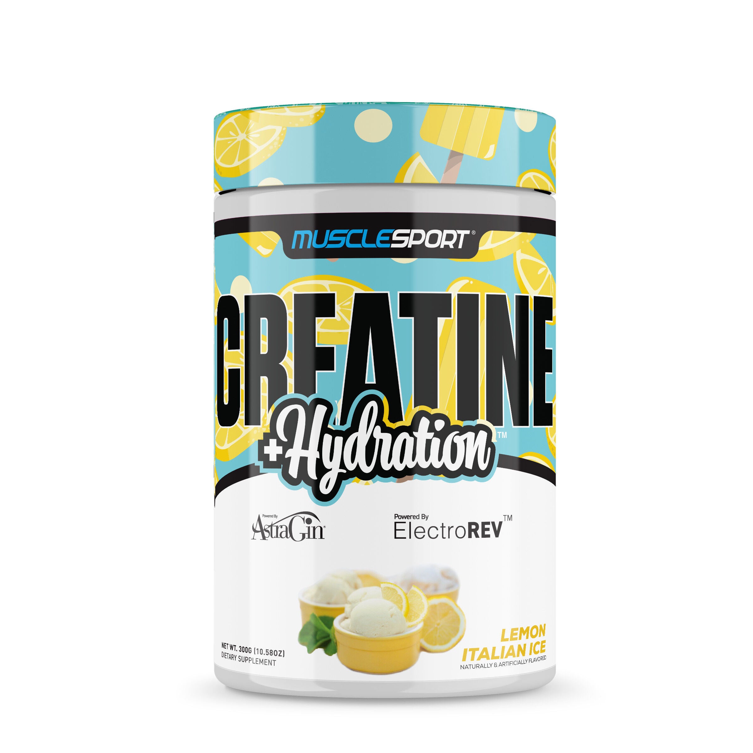 MuscleSport - Creatine and Hydration - Lemon Italian Ice (60 Servings ...