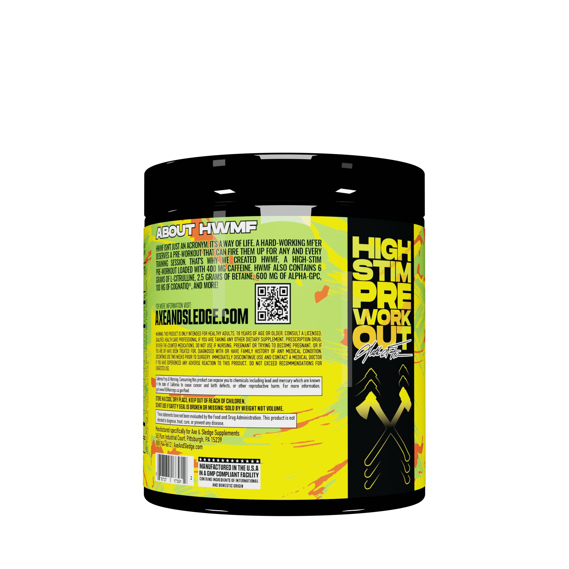 Axe & Sledge Supplements™ - HWMF High Stim Pre-Workout - Sour Citrus ...