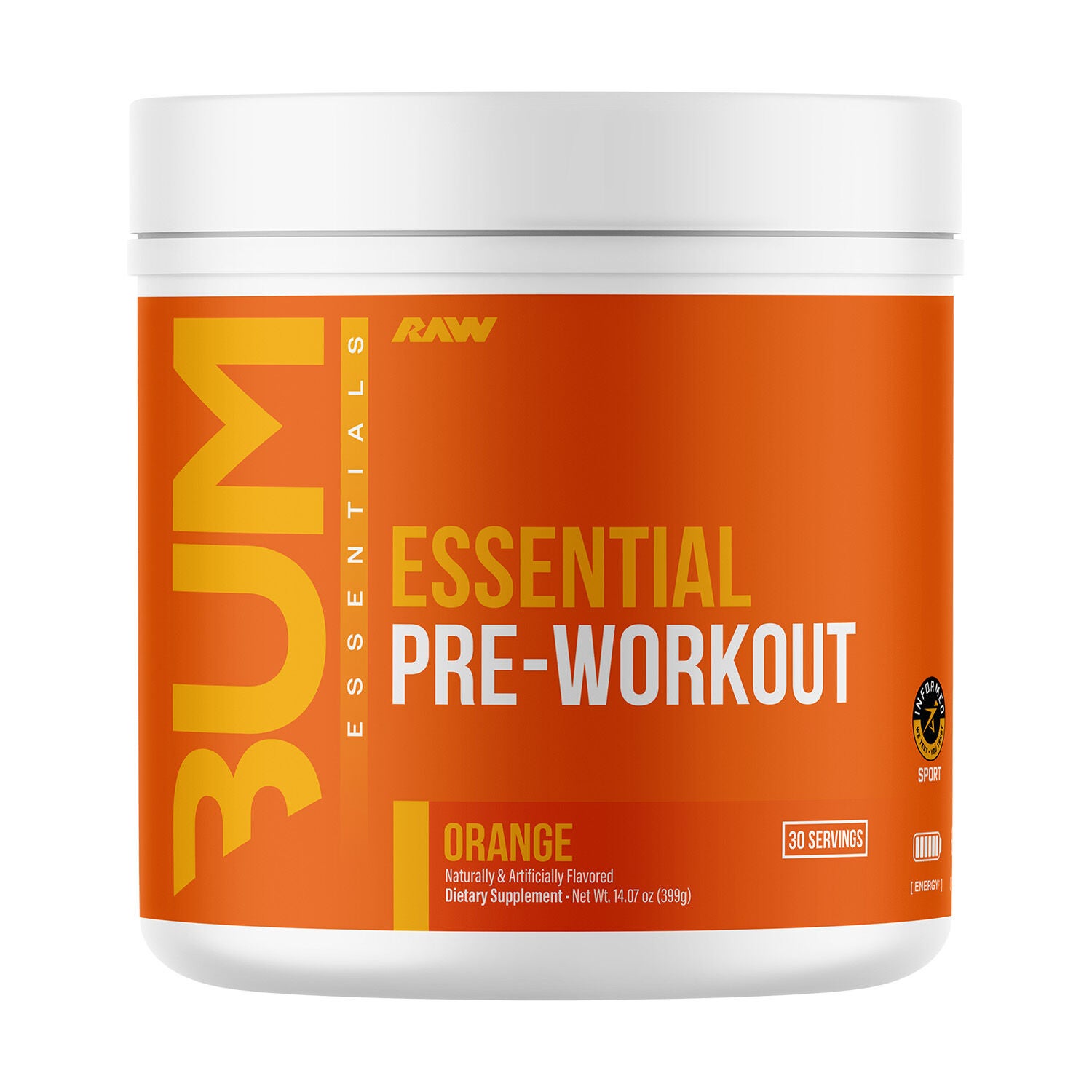 Raw Nutrition - Essential Pre-Workout - Orange (30 Servings) | GNC