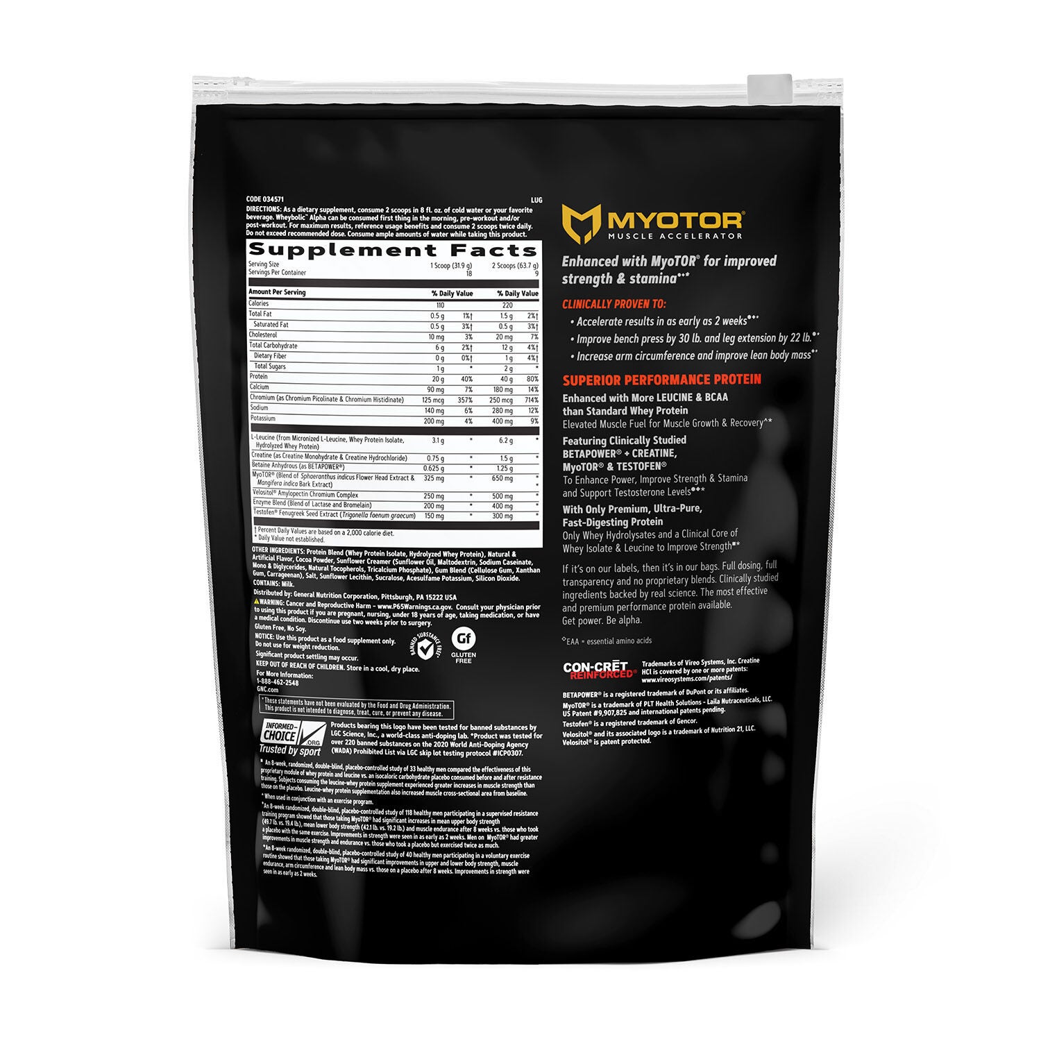 Wheybolic™ Alpha with MyoTor® - Chocolate Fudge (9 Servings) | GNC