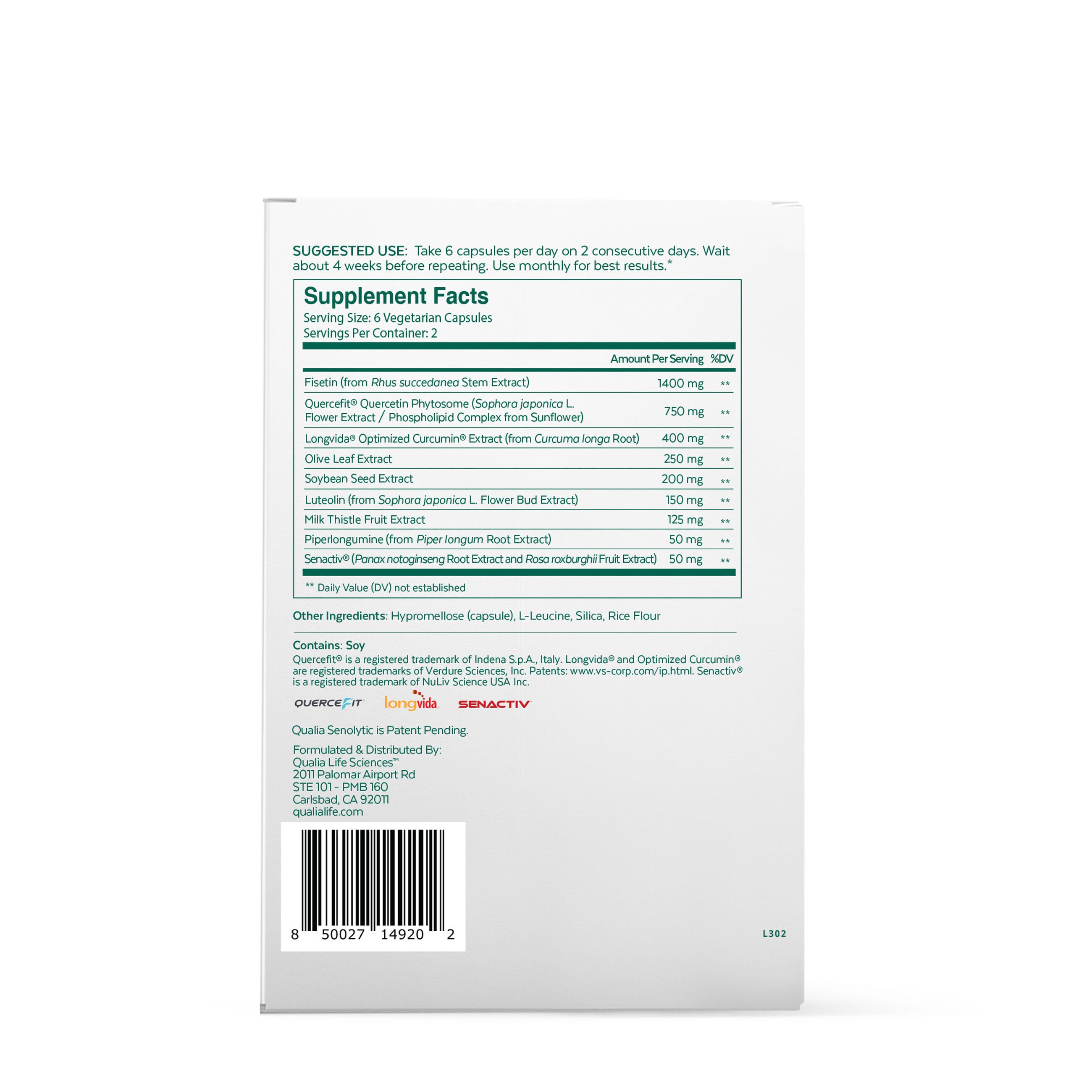 Qualia Life Sciences - Senolytic - 12 Capsules (2 Servings) | GNC