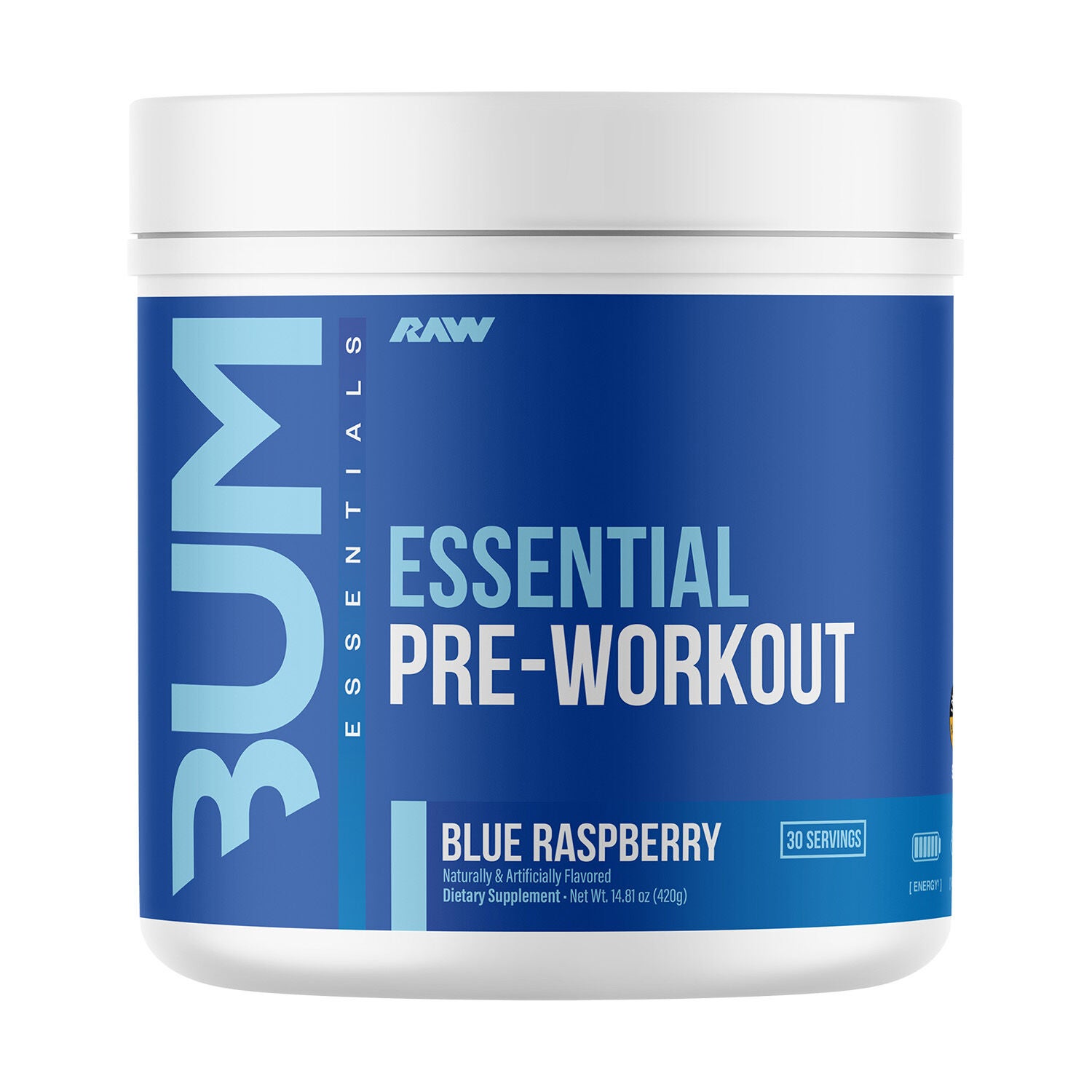 Raw Nutrition - Essential Pre-Workout - Blue Raspberry - 30 Servings | GNC