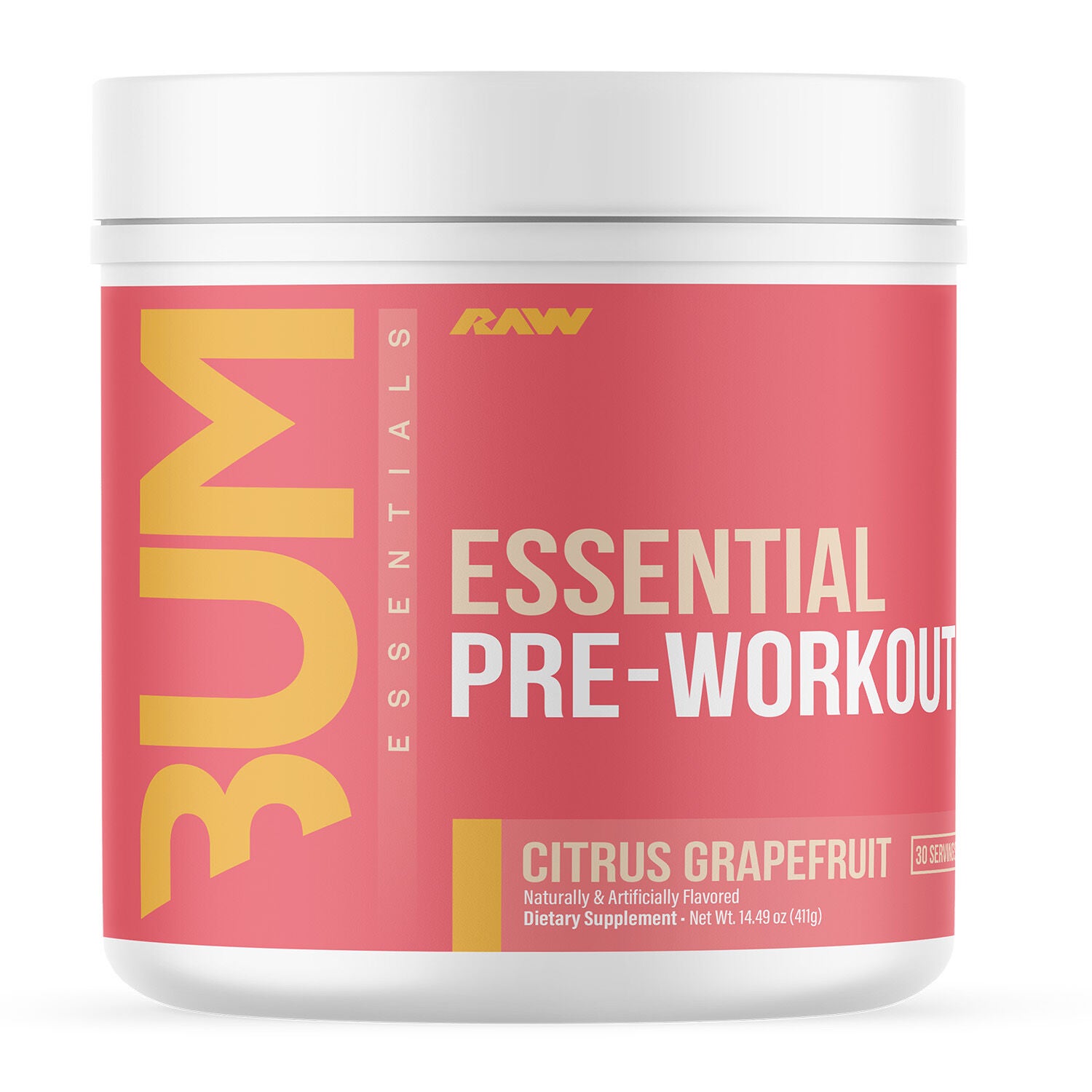 Raw Nutrition - Essential Pre-Workout - Citrus Grapefruit (30 Servings ...