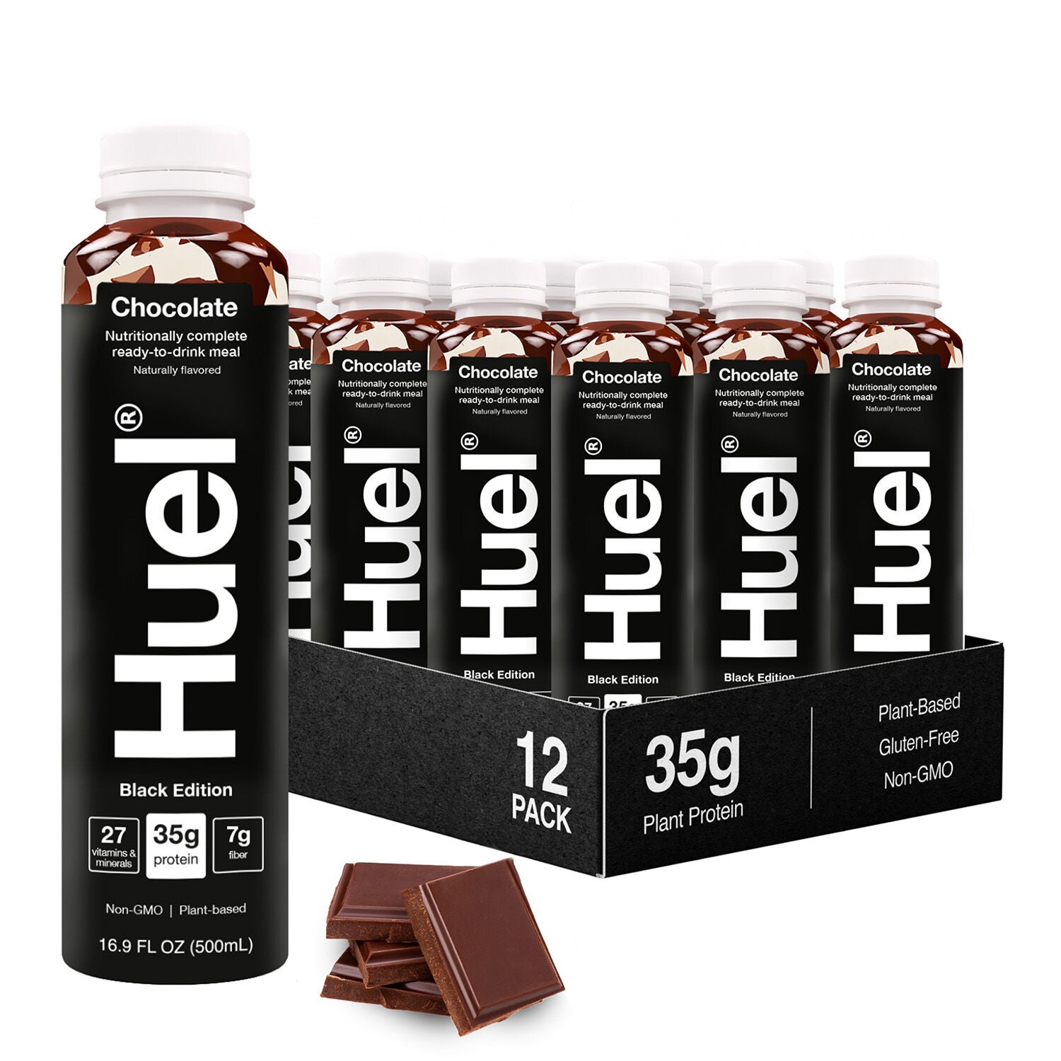 Huel® - Black Edition RTD High-Protein Meal - Chocolate - 16.9 fl oz (12 Bottles) | GNC