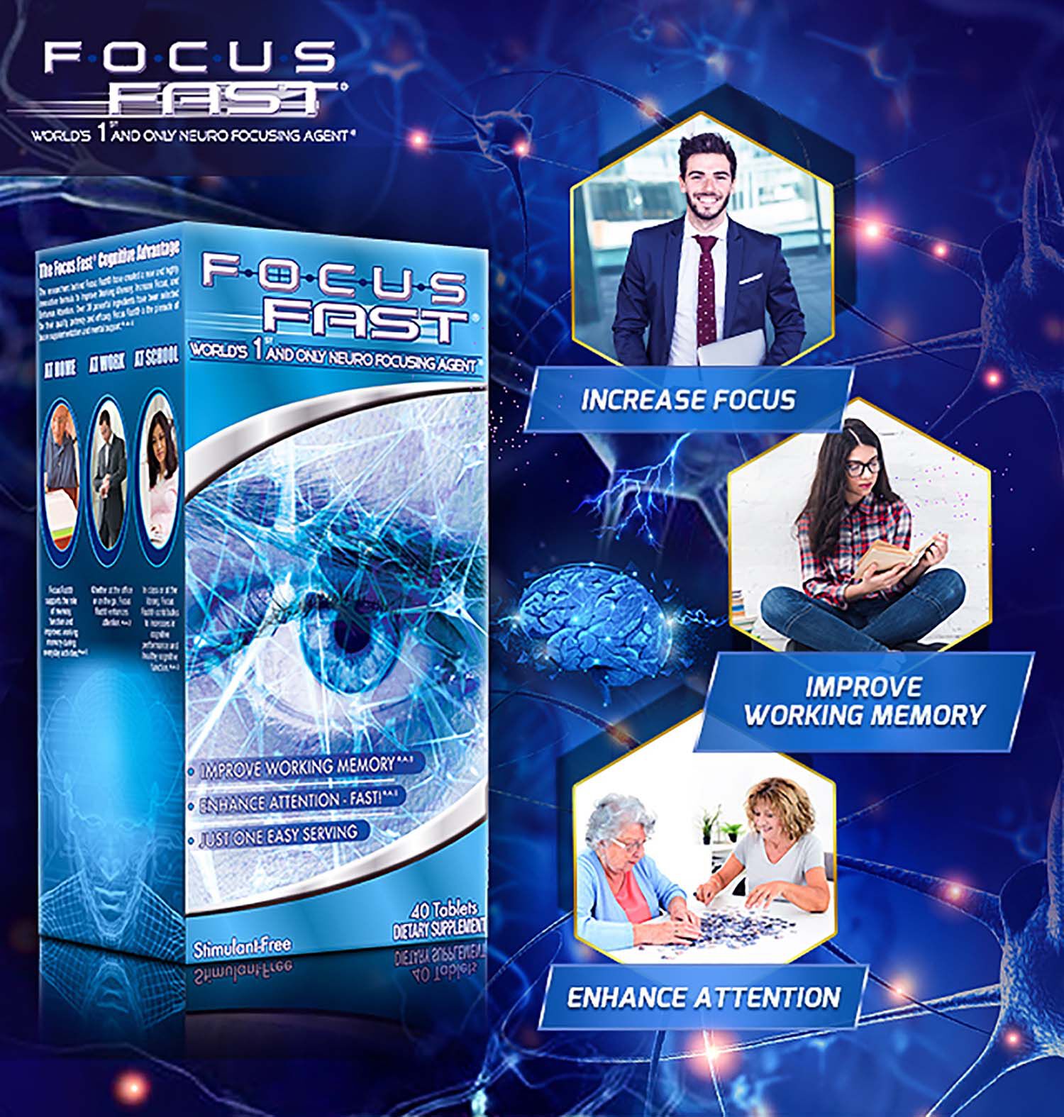 Focus Fast® World’s 1st & Only Neuro Focusing Agent® | GNC