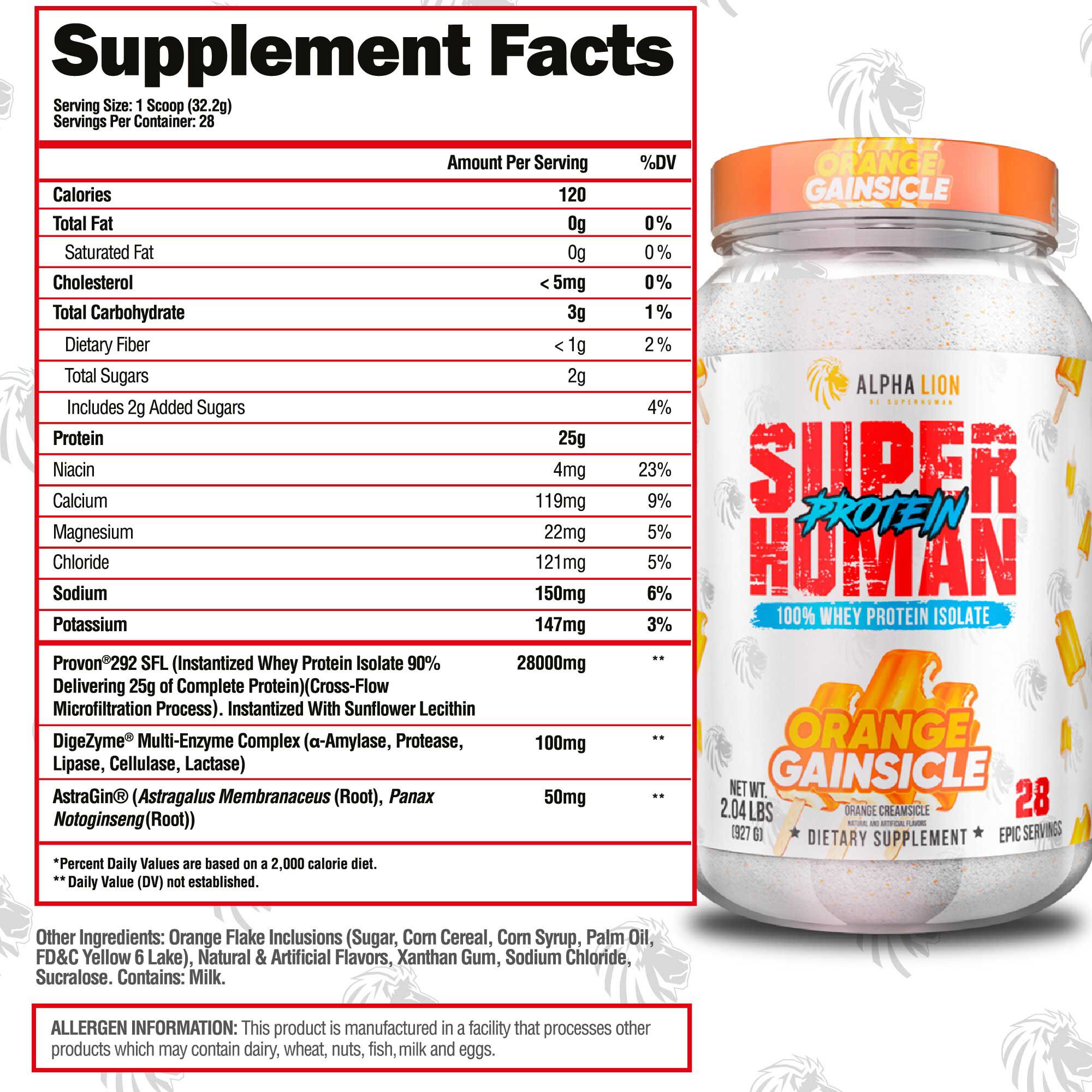 Alpha Lion Superhuman 100% Whey Protein Isolate - Orange Creamsicle | GNC