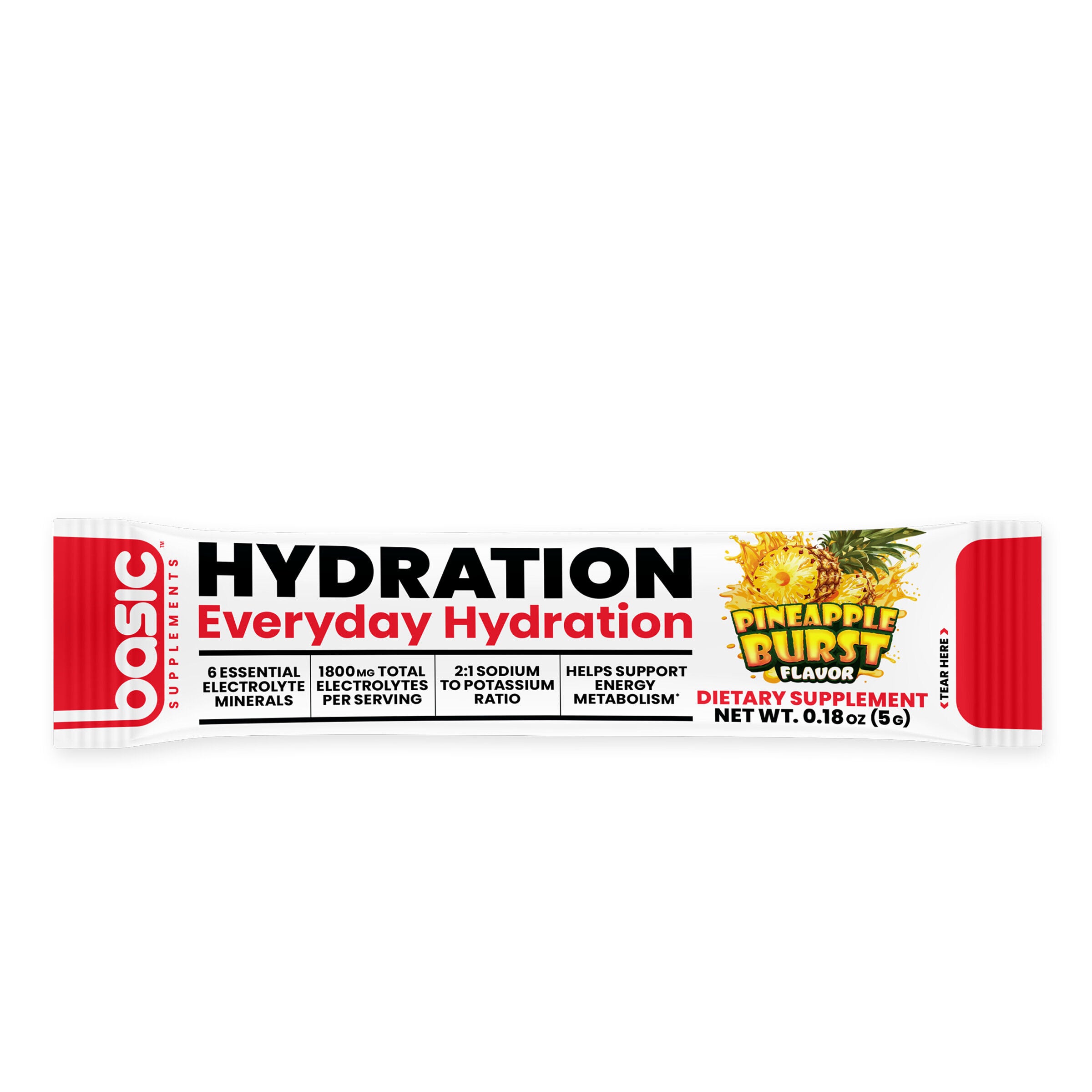 Basic Supplements - Hydration - Pineapple Burst (20 Stickpacks) | GNC