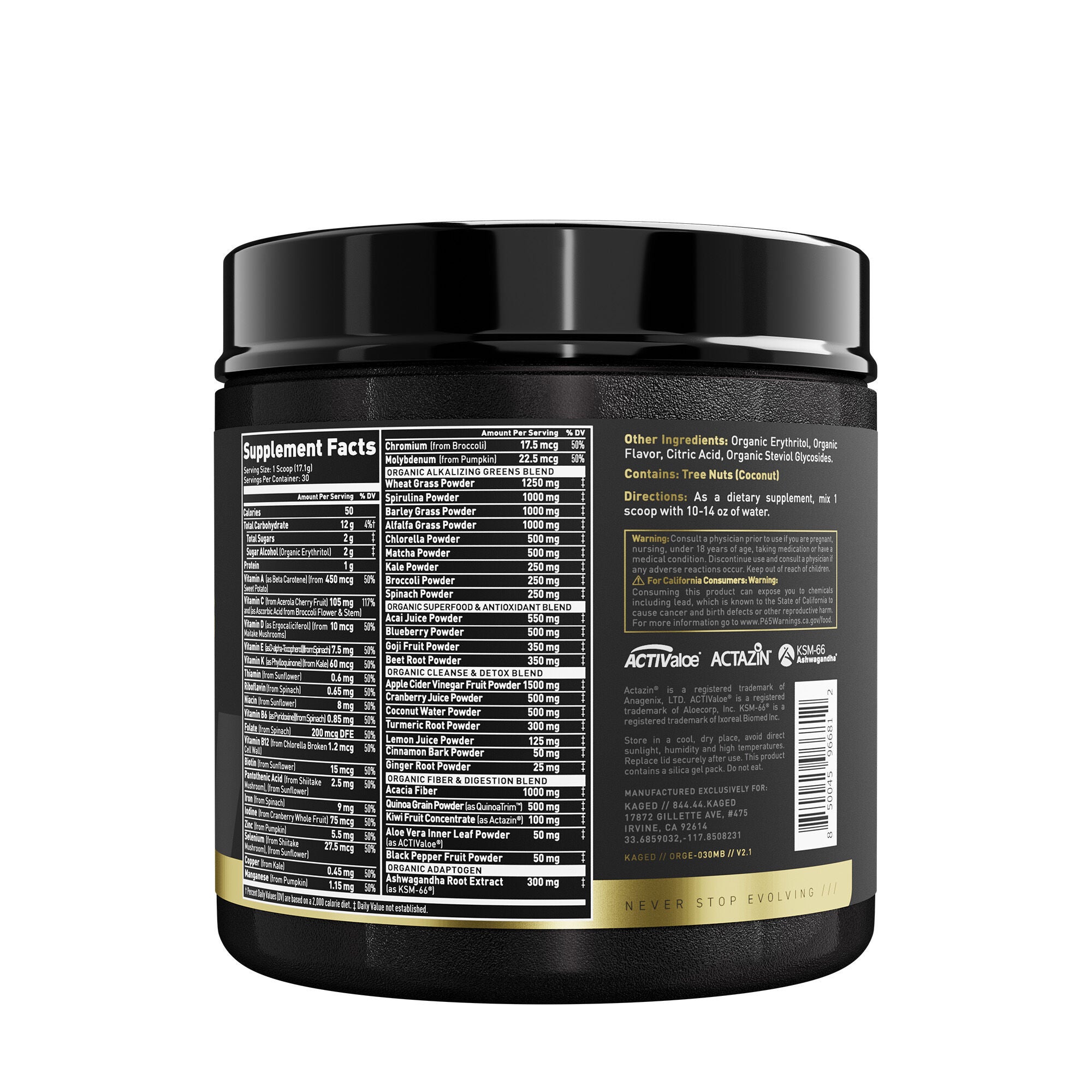 KAGED® - Organic Greens Elite Series - Berry - 30 Servings | GNC