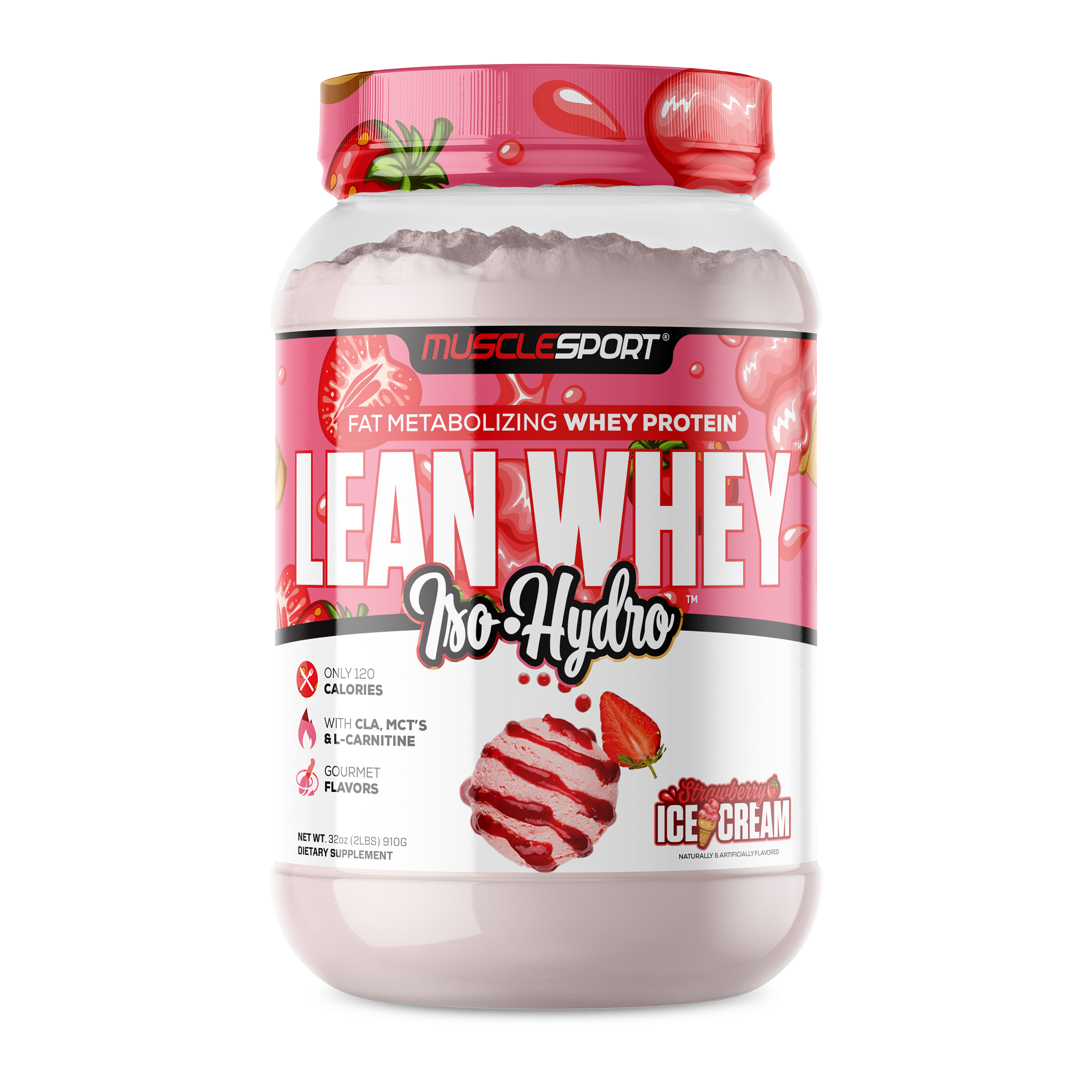 Musclesport Lean Whey Iso Hydro Protein Strawberry Ice Cream 26 Servings Gnc
