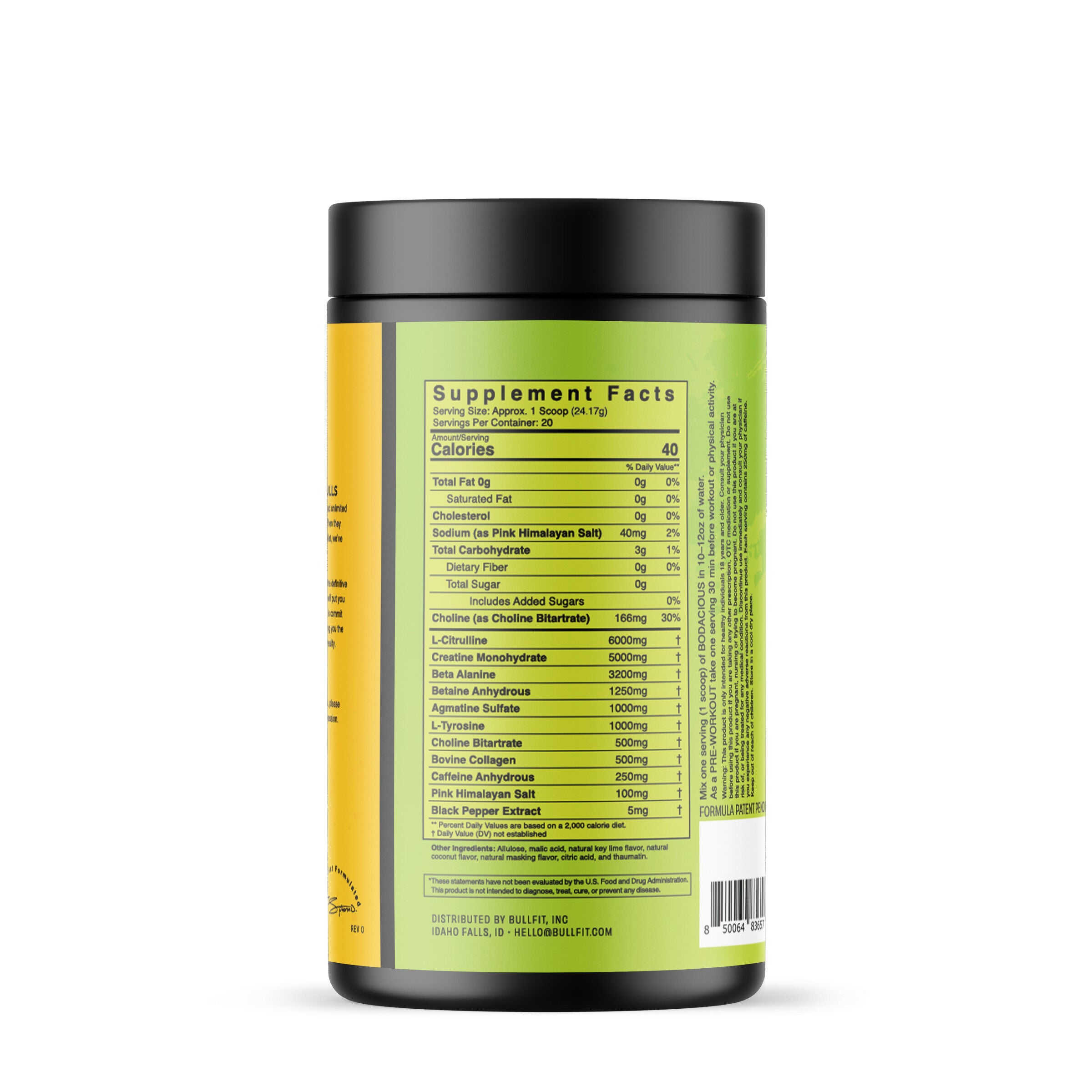 Bullfit - Bodacious Pre-Workout - Coconut Lime (20 Servings) | GNC