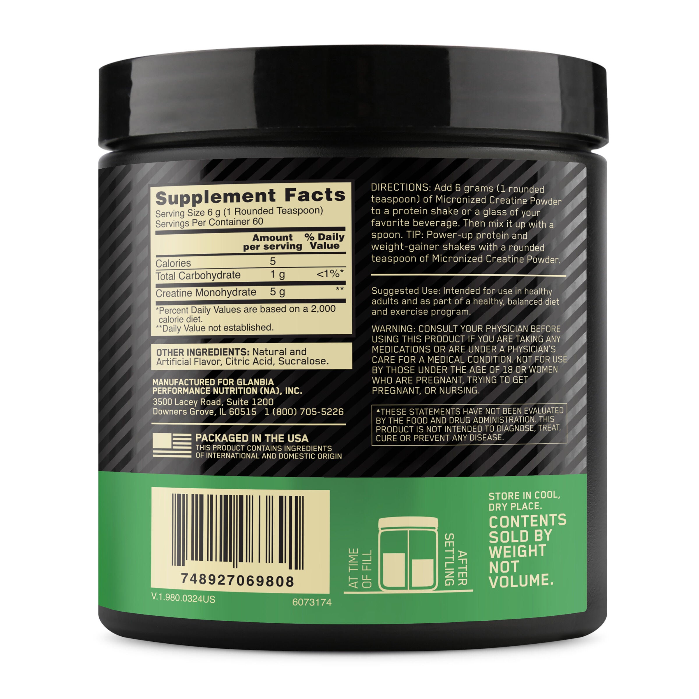 Optimum Nutrition - Micronized Creatine - Blueberry Lemonade (60 ...
