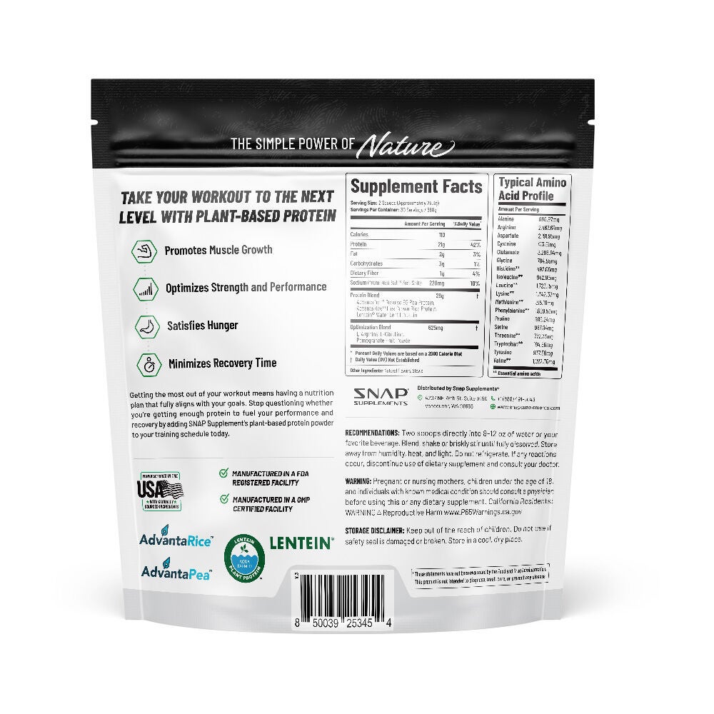 SNAP Supplements Plant Based Vegan Protein Vanilla | GNC