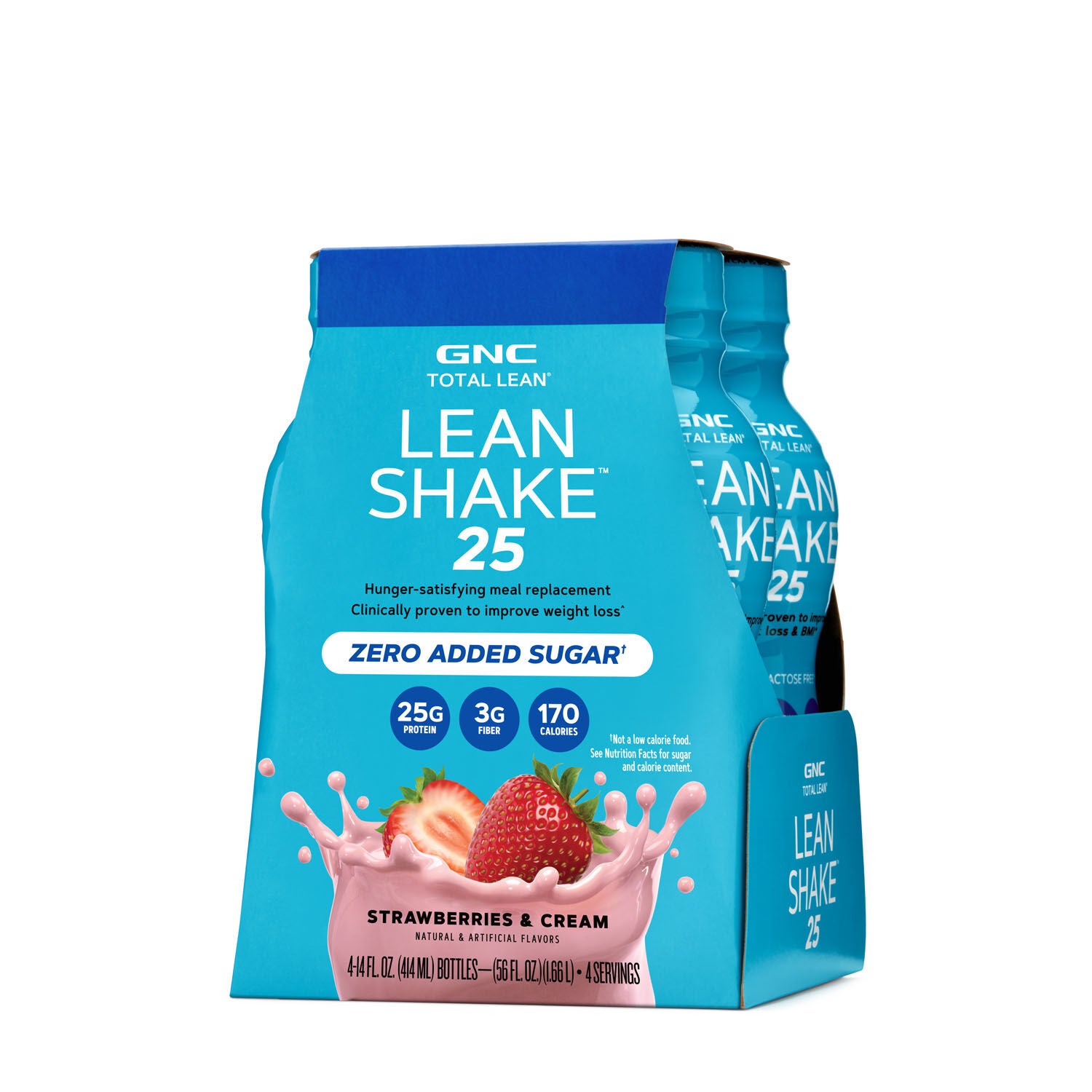 GNC Total Lean® Lean Shake™ 25 - Strawberries and Cream - 4 Bottles | GNC