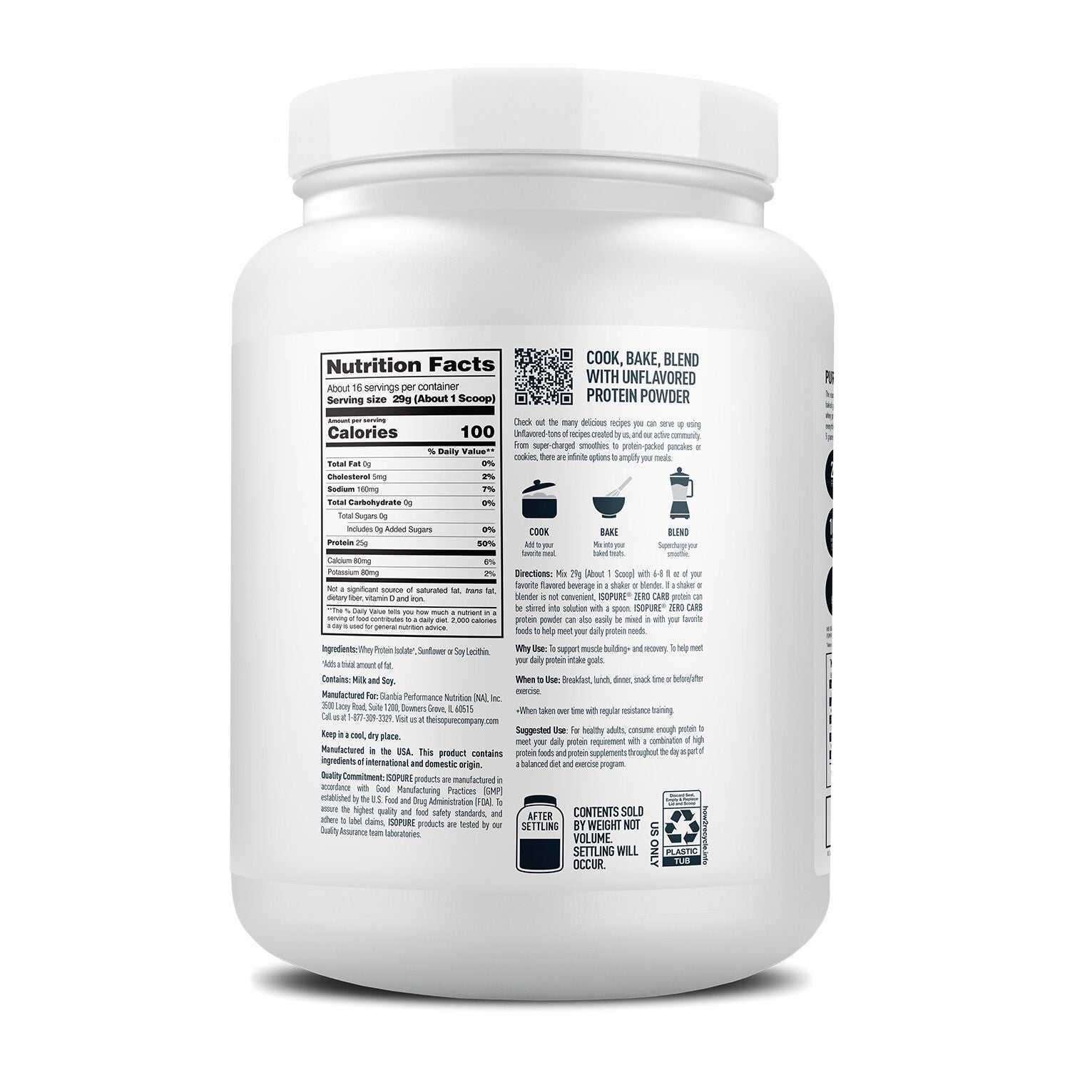 Isopure® - Protein Powder - Unflavored (16 Servings) | GNC