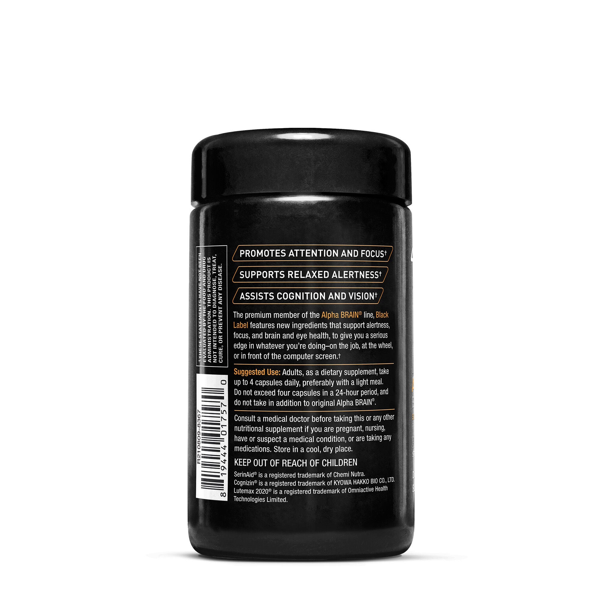Onnit - Alpha Brain® Black Label - 80 Capsules | GNC
