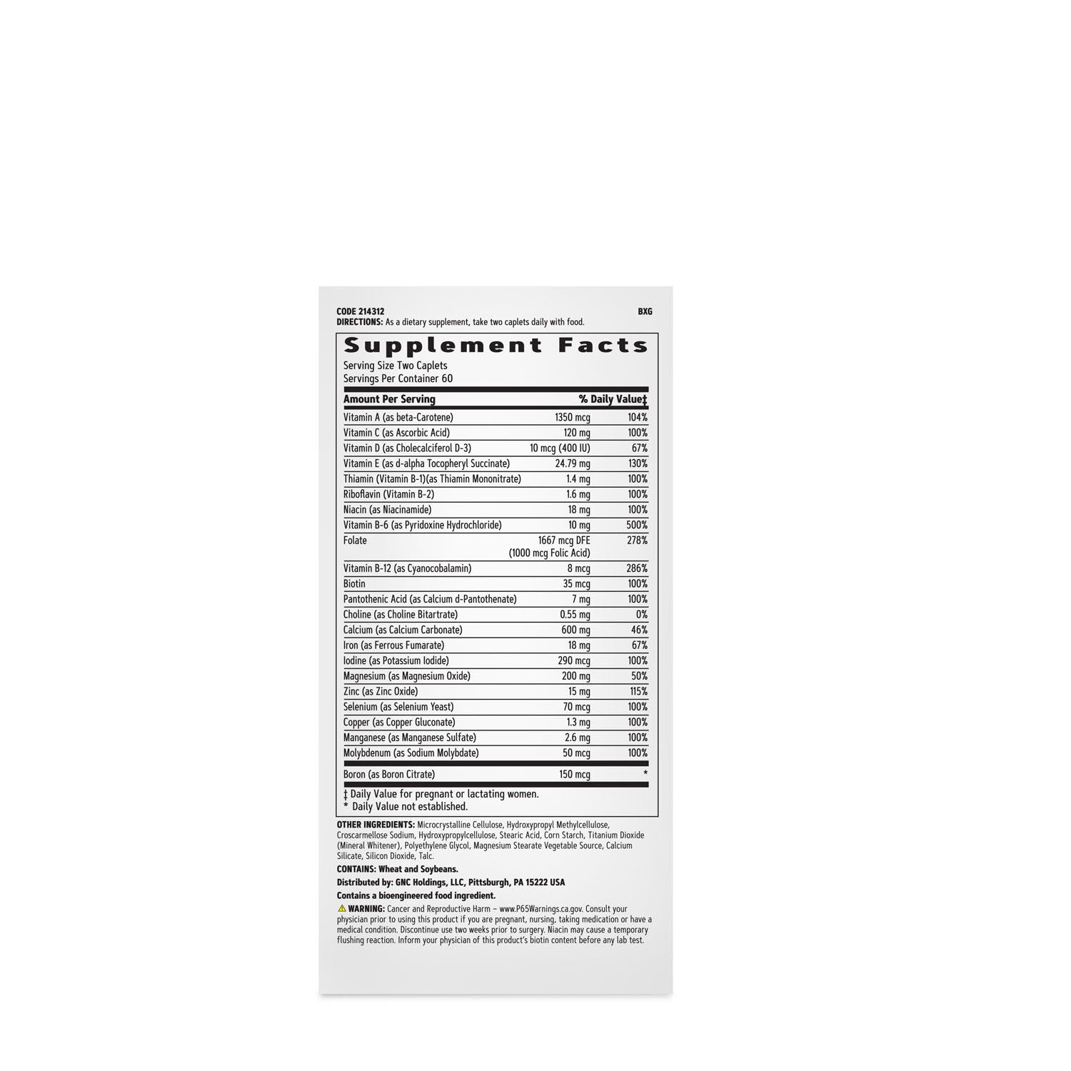 GNC Women's Prenatal Formula with Iron Multivitamin | GNC