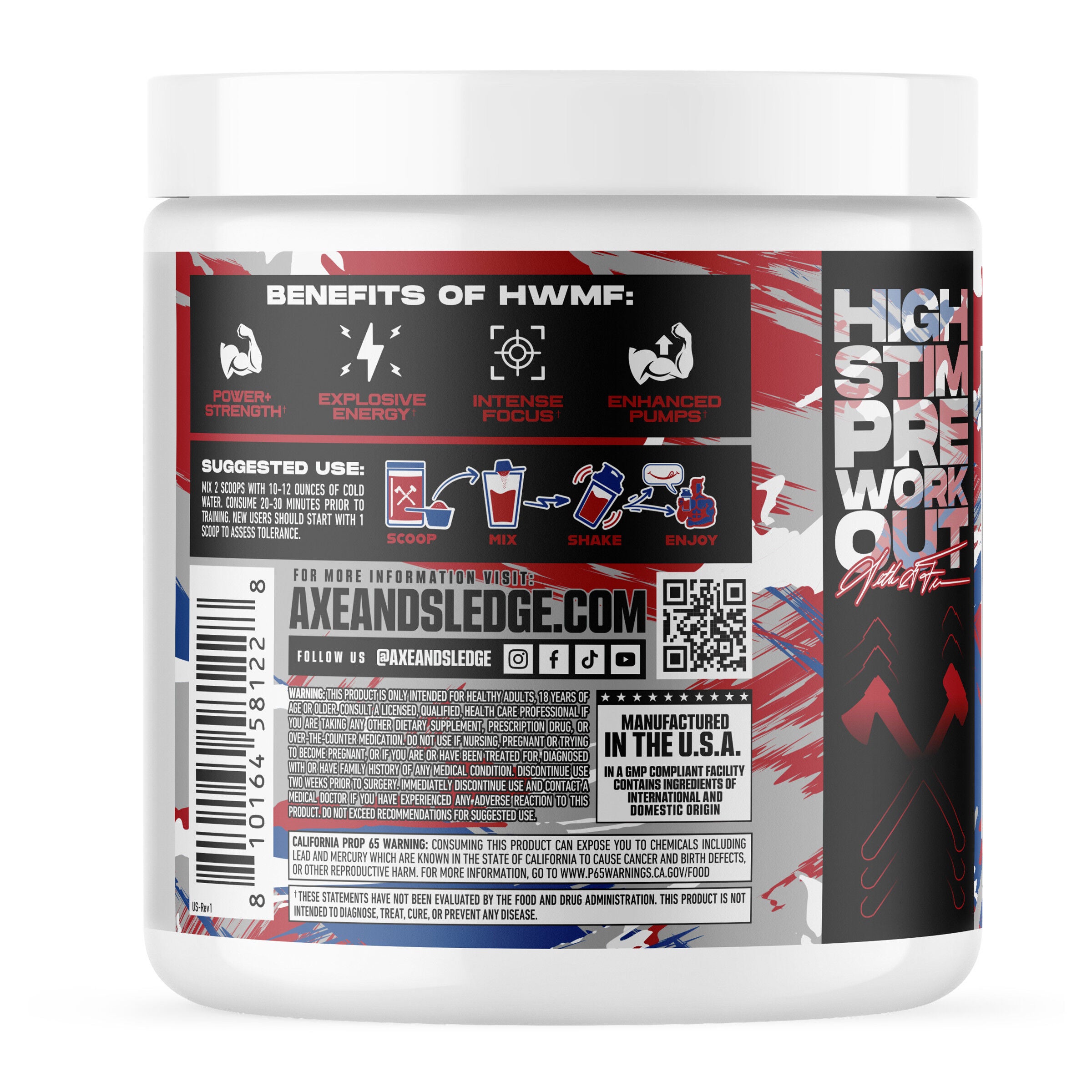 Axe & Sledge Supplements™ - HWMF High Stim Pre-Workout - Thunder Pop ...