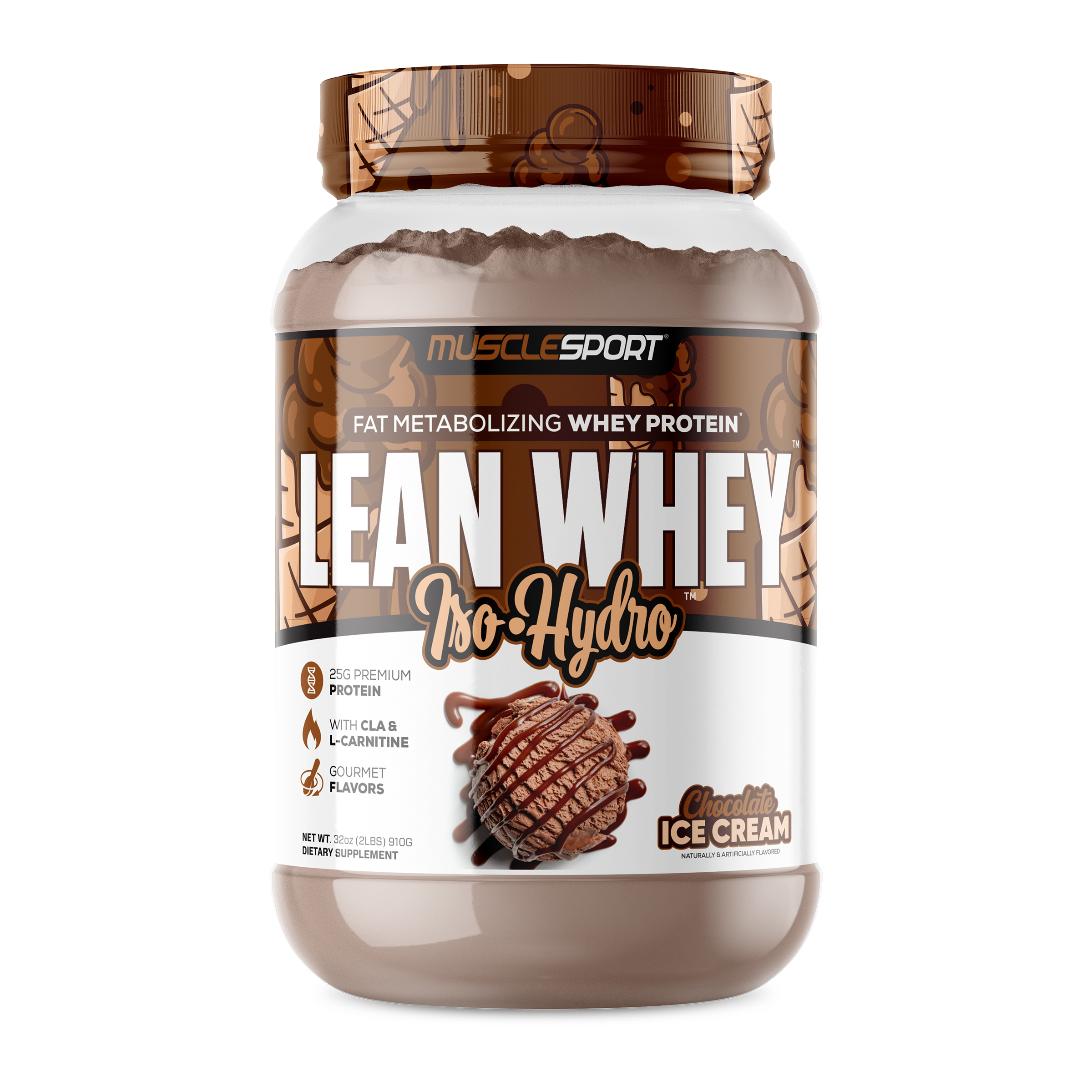 MuscleSport - Lean Whey Iso-Hydro Protein - Chocolate Ice Cream (26 Servings) | GNC
