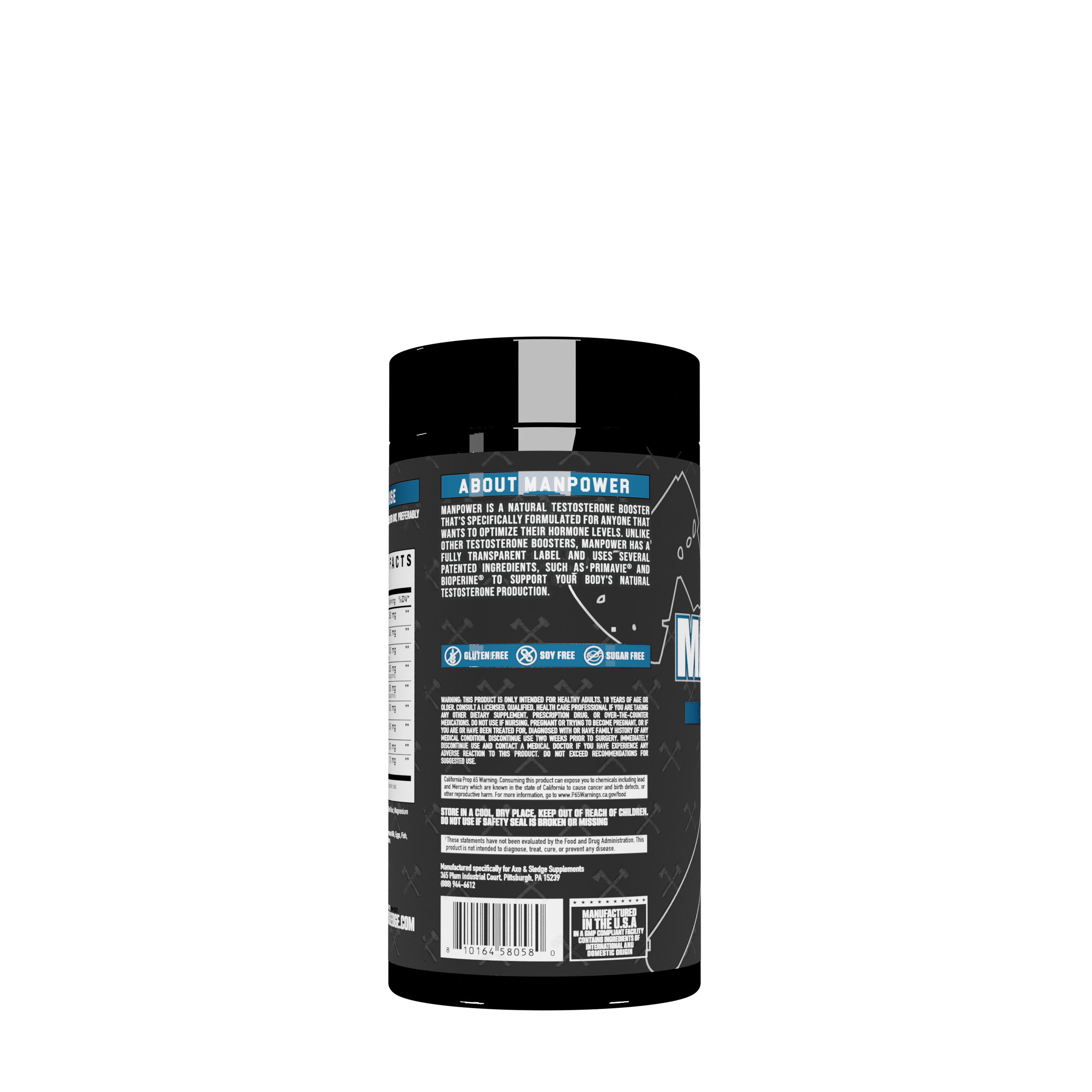 Axe & Sledge Manpower Natural Testosterone Booster - 90 Capsules (30 ...