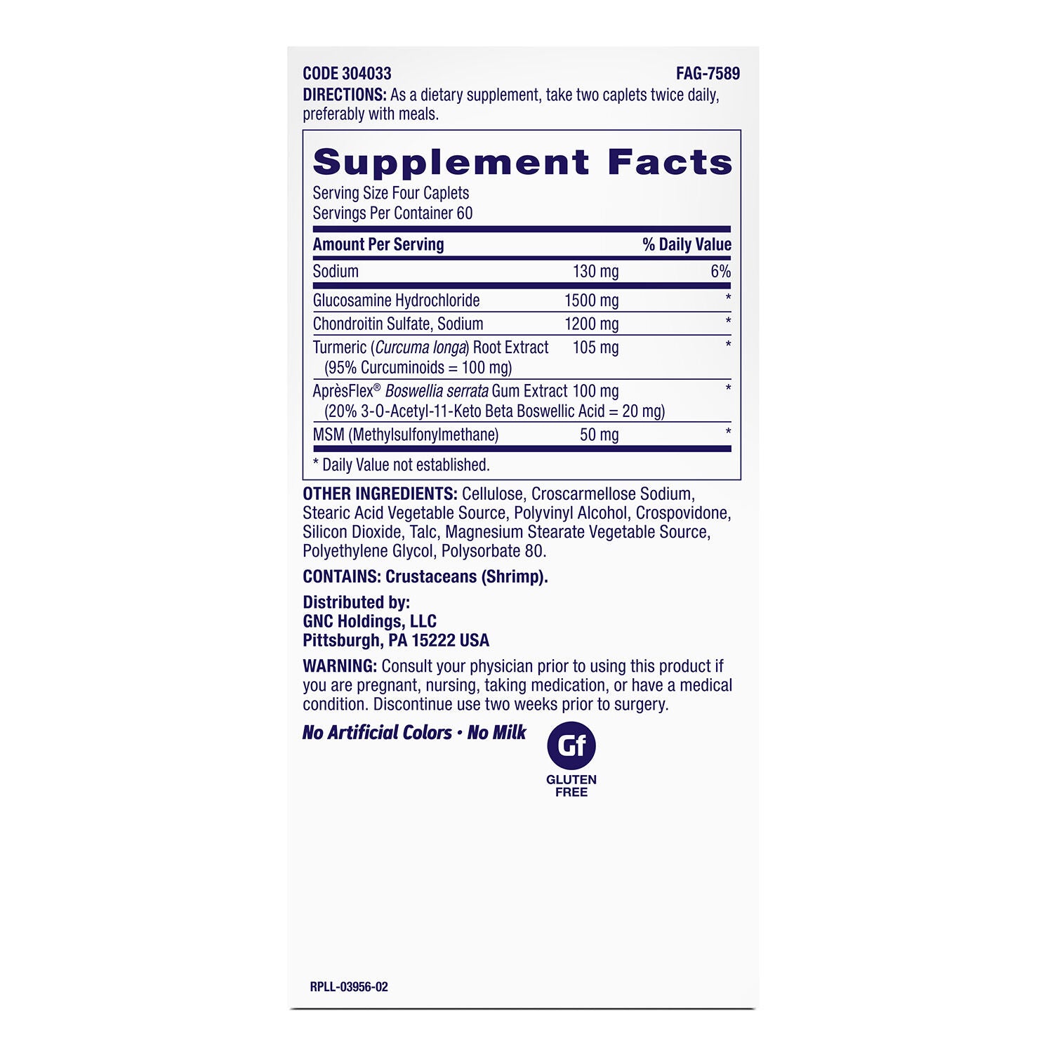 GNC - TriFlex Joint Support Fast-Acting - 240 Caplets (60 Servings) | GNC