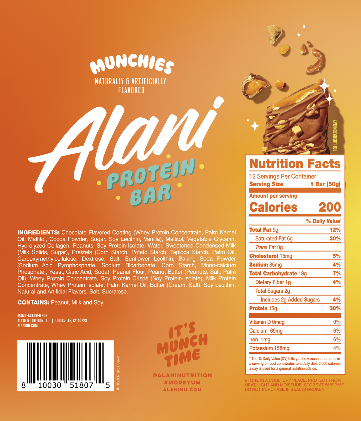 Alani Nu - Protein Bar - Munchies - 12 Bars | GNC