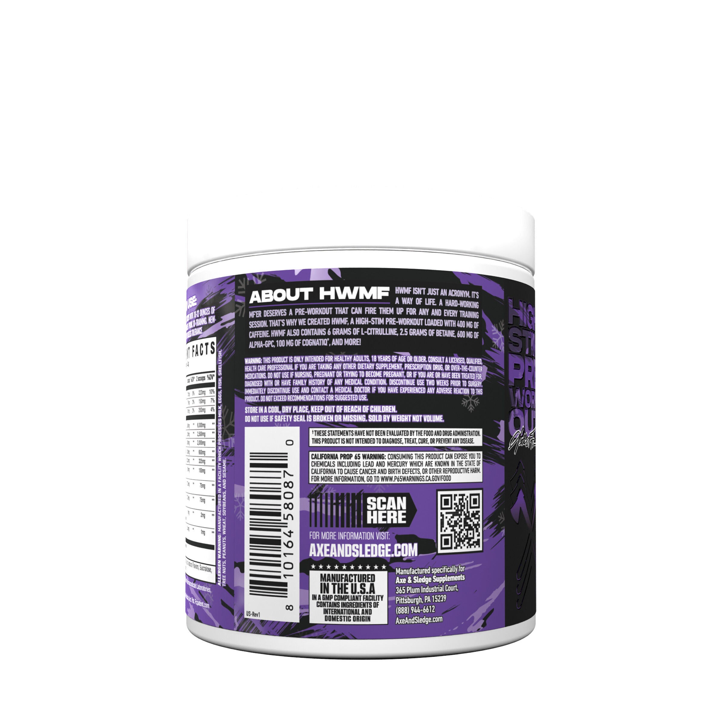 Axe & Sledge Supplements™ - HWMF High Stim Pre-Workout - Sugar Plum (40 ...