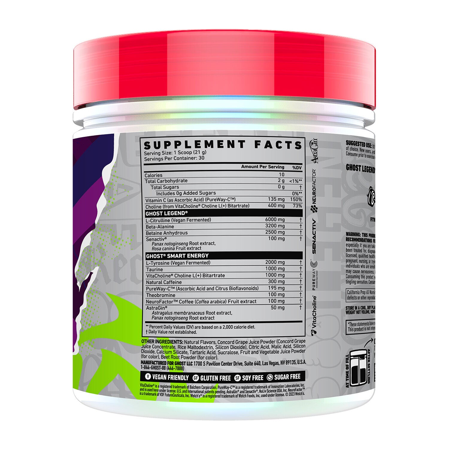GHOST® - LEGEND® V4 Pre-Workout - Welch's® Grape (30 Servings) | GNC