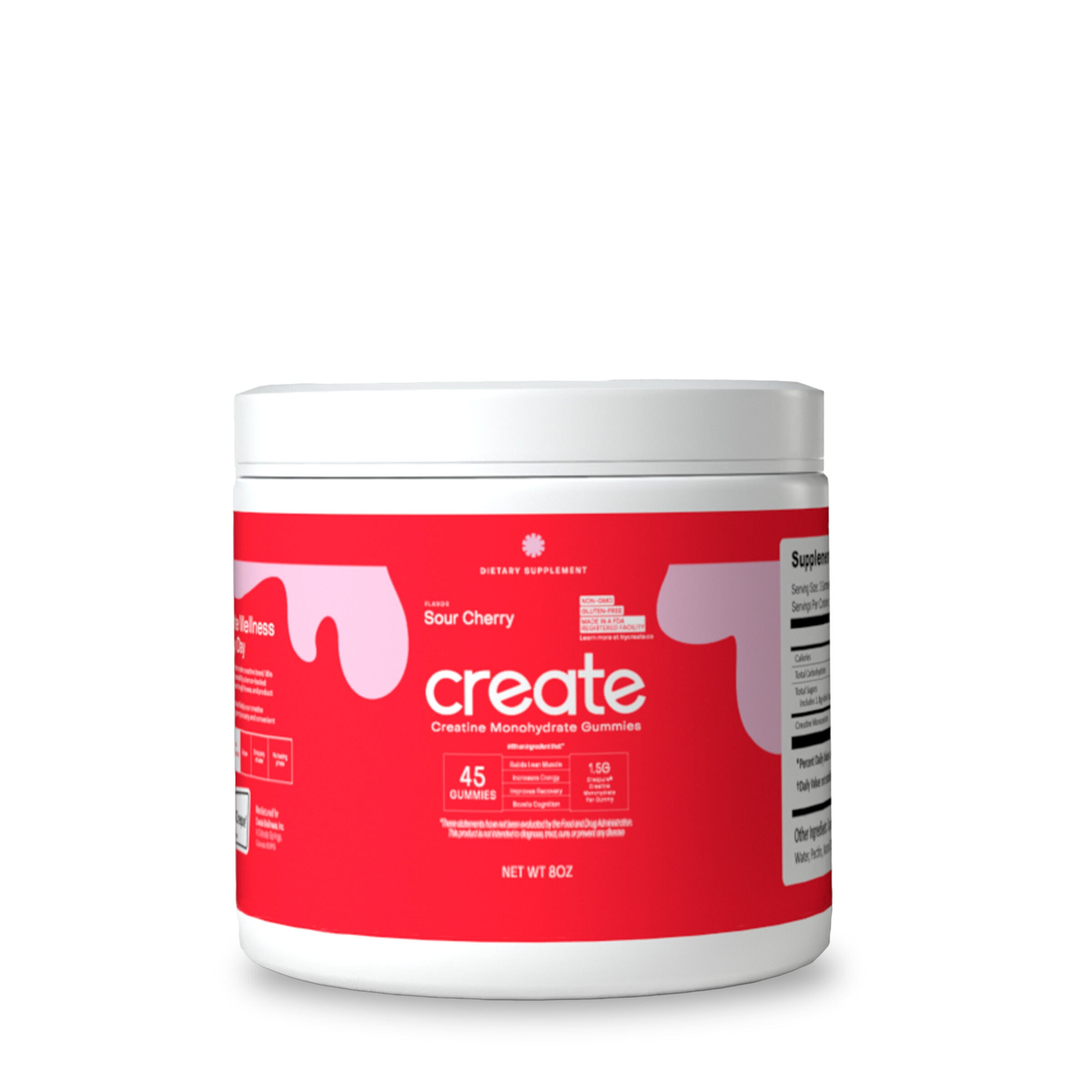 Create Wellness - Creatine Monohydrate Gummies - Sour Cherry - 45 ...
