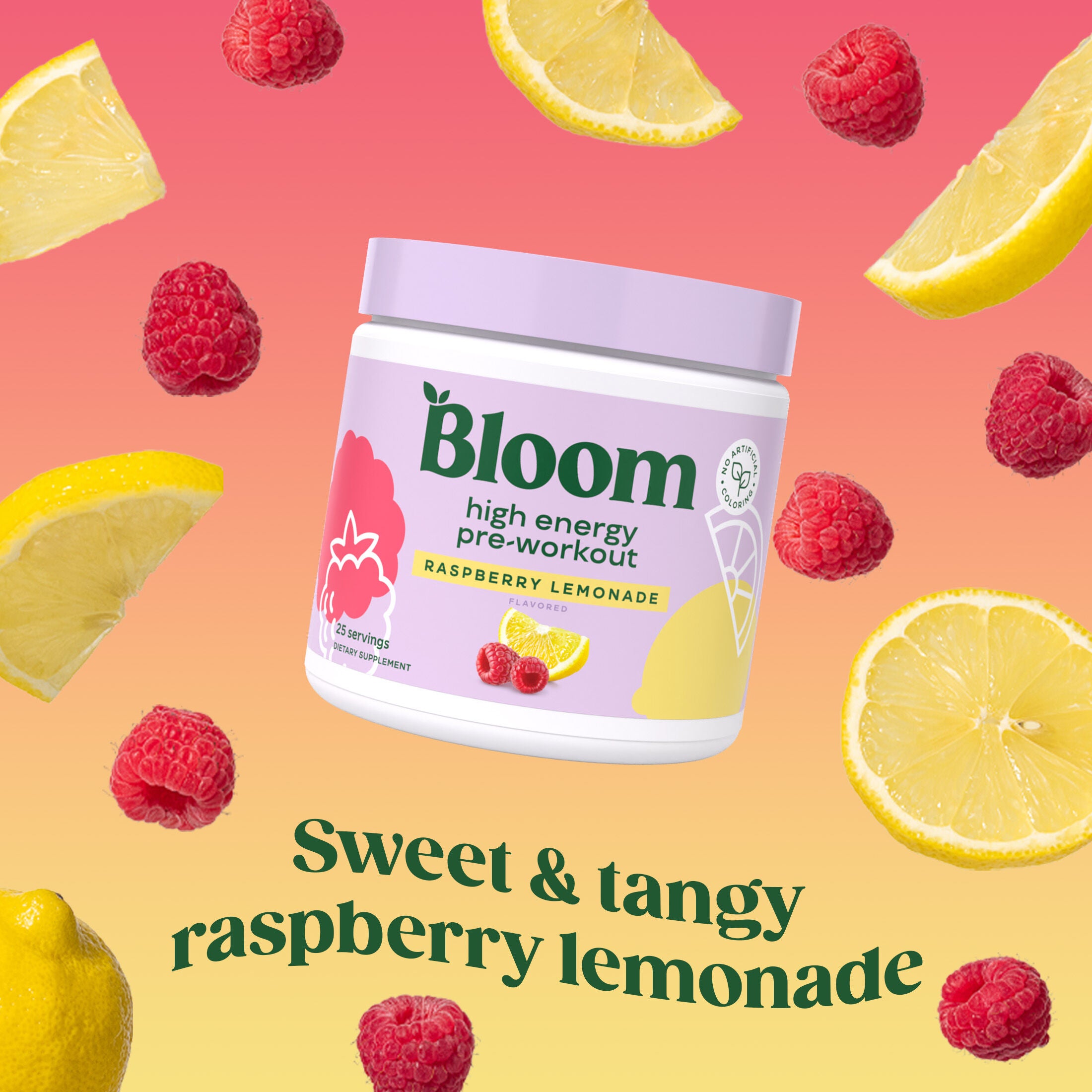 Bloom - High Energy Pre-Workout - Raspberry Lemonade - 25 Servings | GNC