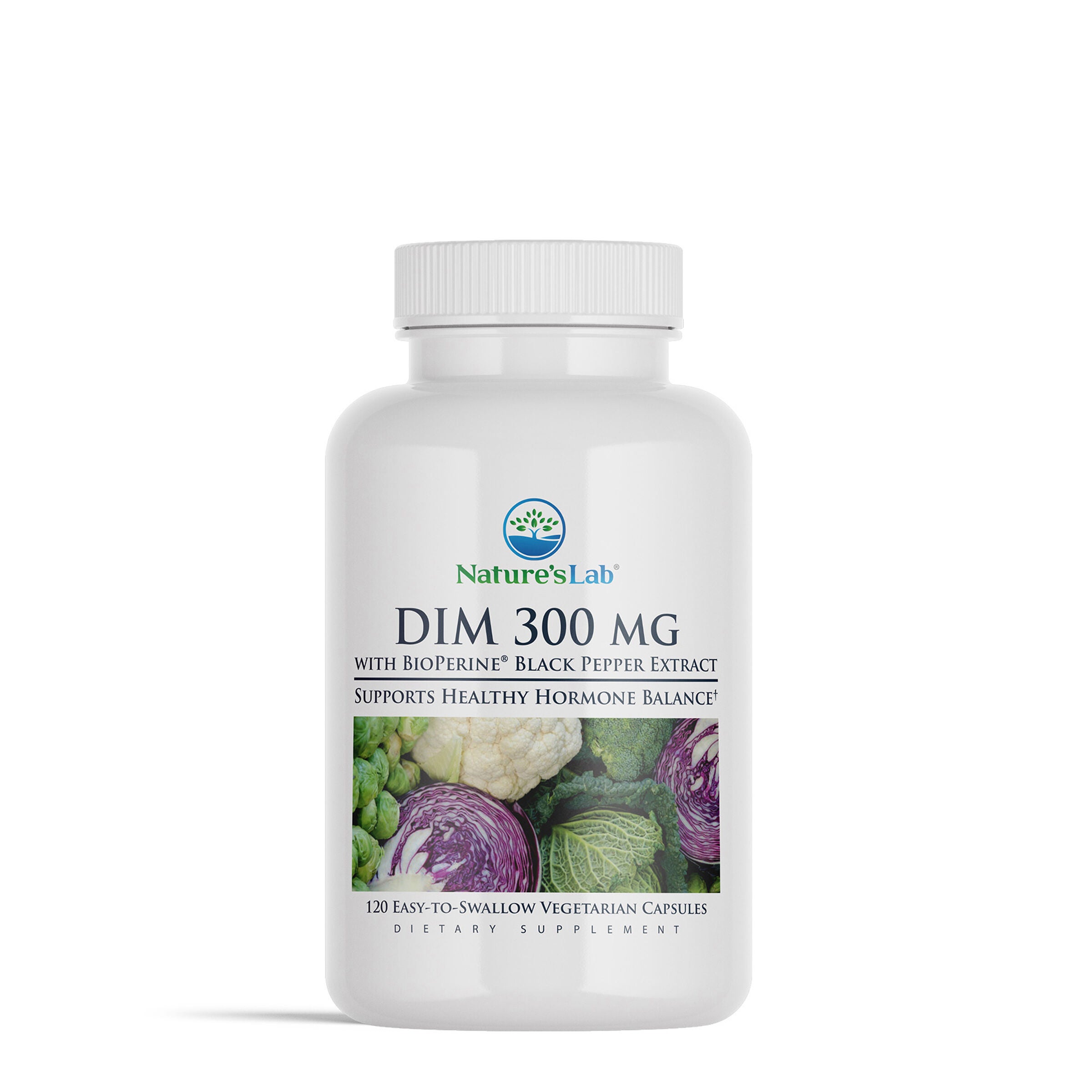 Nature's Lab® - DIM 300mg with BioPerine - 120 Vegetarian Capsules (120 ...