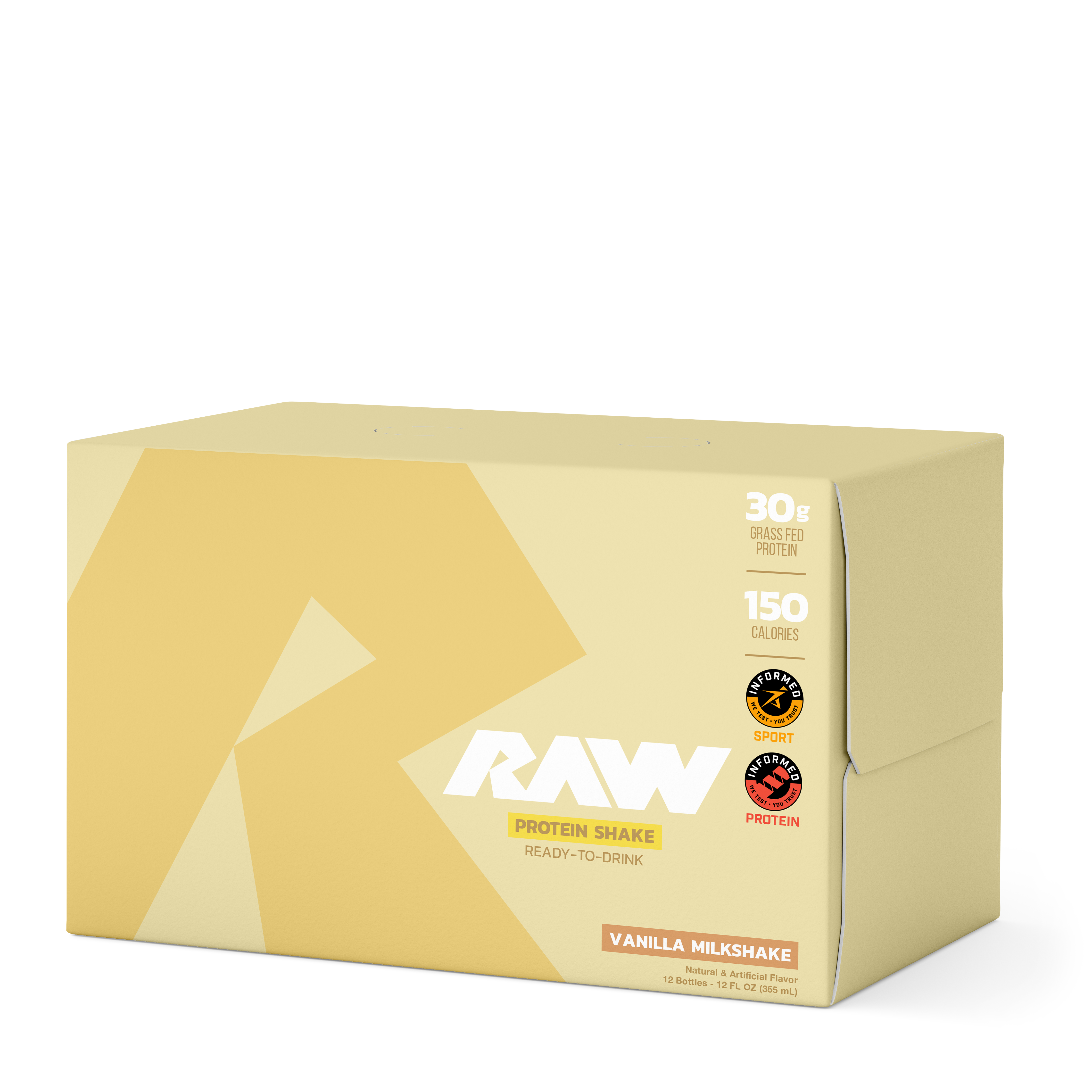 Raw Nutrition - Protein Shake RTD - Vanilla Milkshake - 12 fl oz. (12 ...