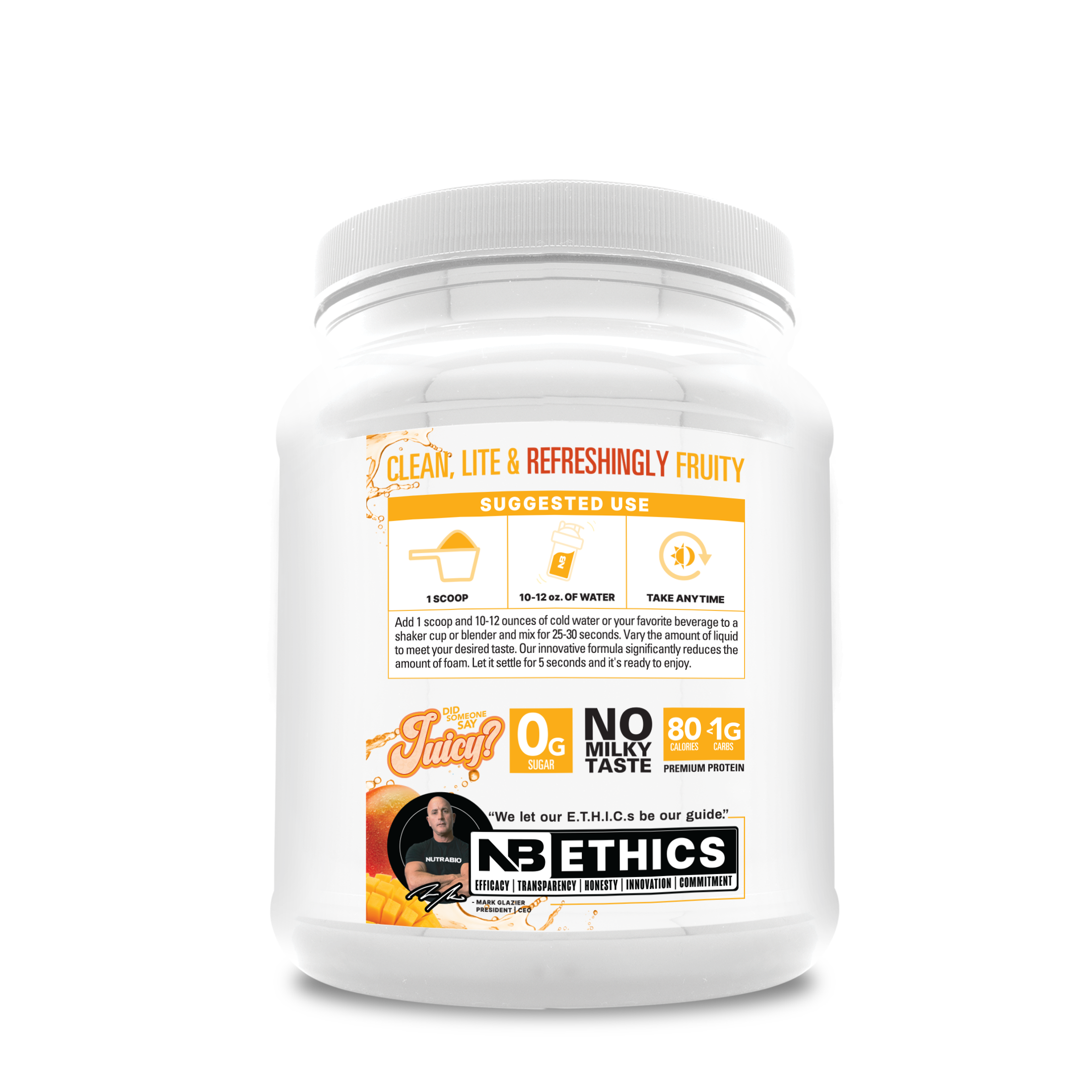 NutraBio® - Clear Whey Protein Isolate - Mango Mist (20 Servings) | GNC