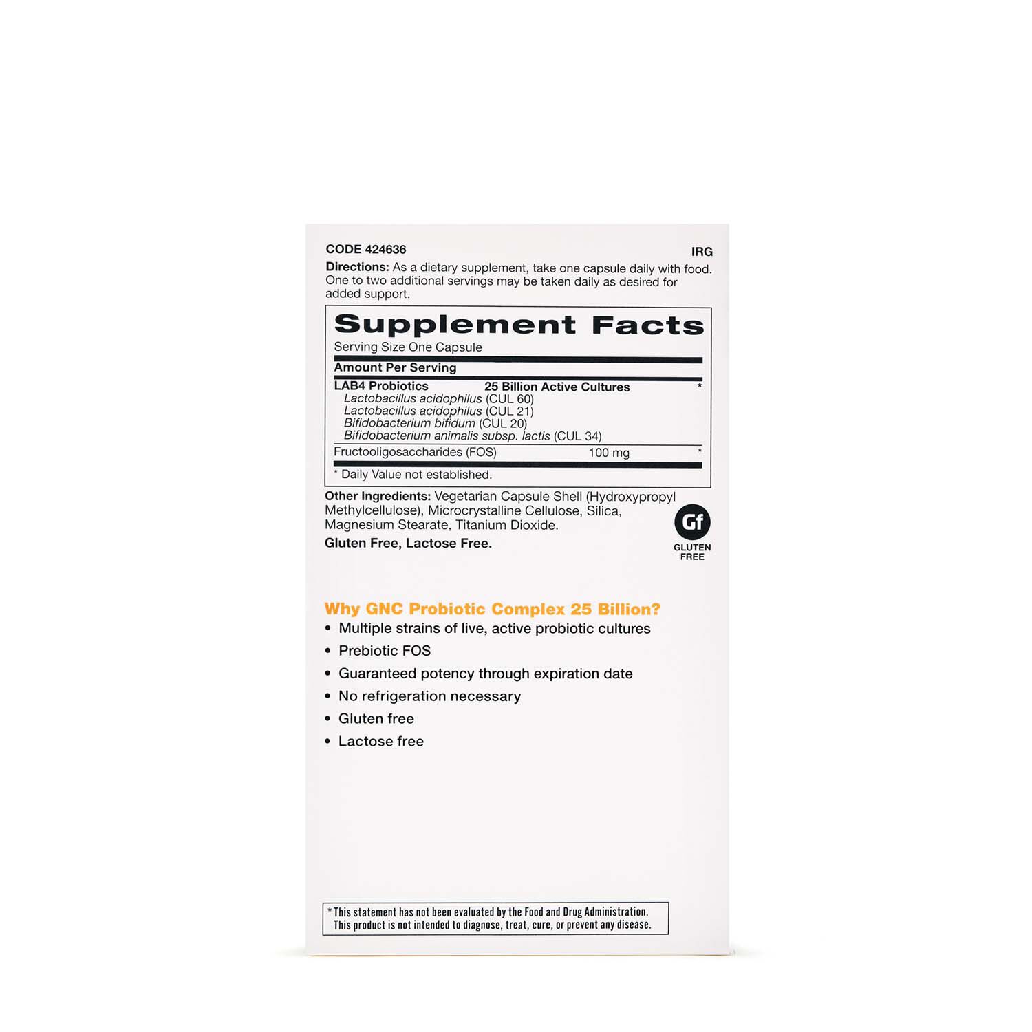 GNC Probiotic Complex - 25 Billion CFUs - 60 count | GNC