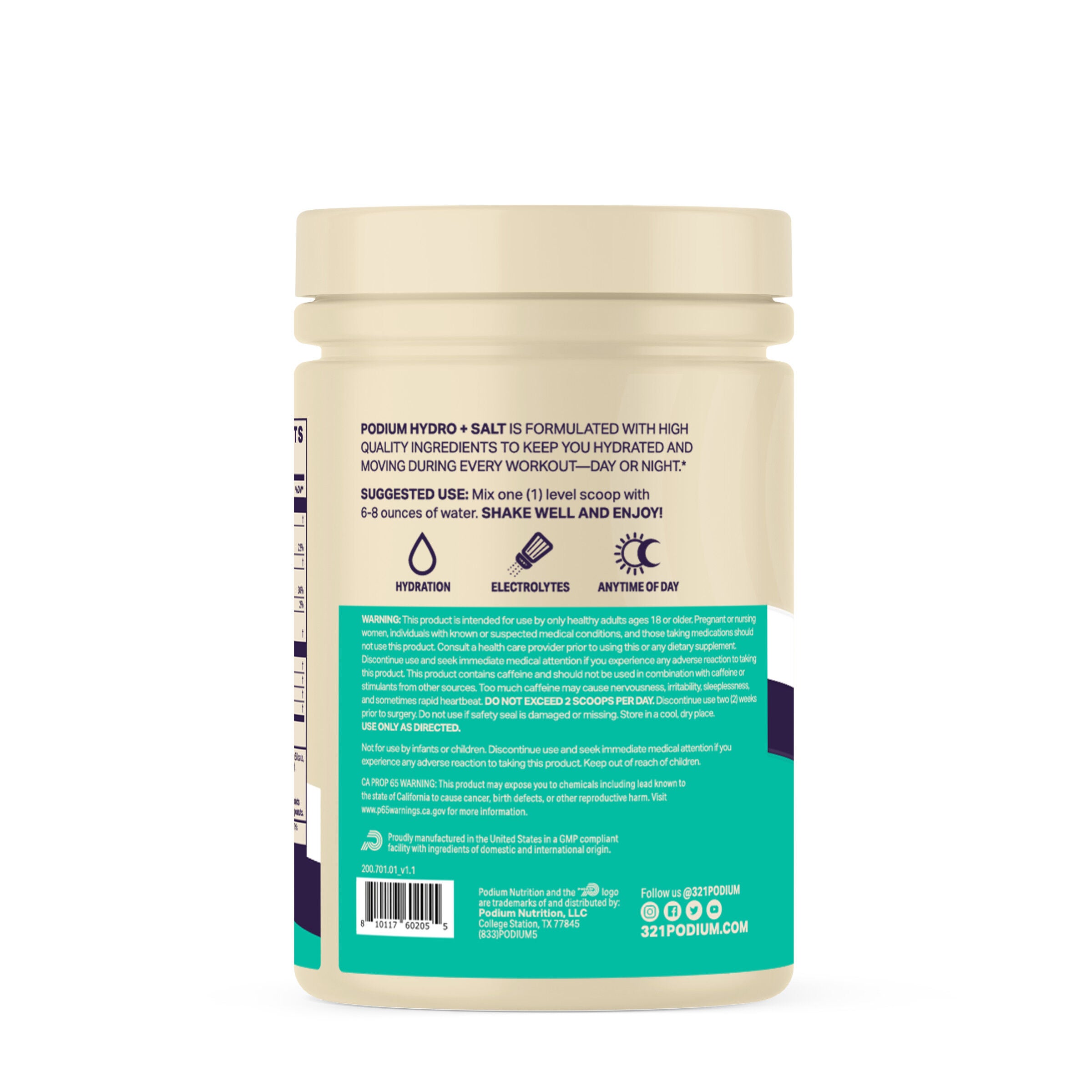 PODIUM® - Hydro V2 Salt + BCAA - Peach Mango - 14.60 oz (30 Servings) | GNC