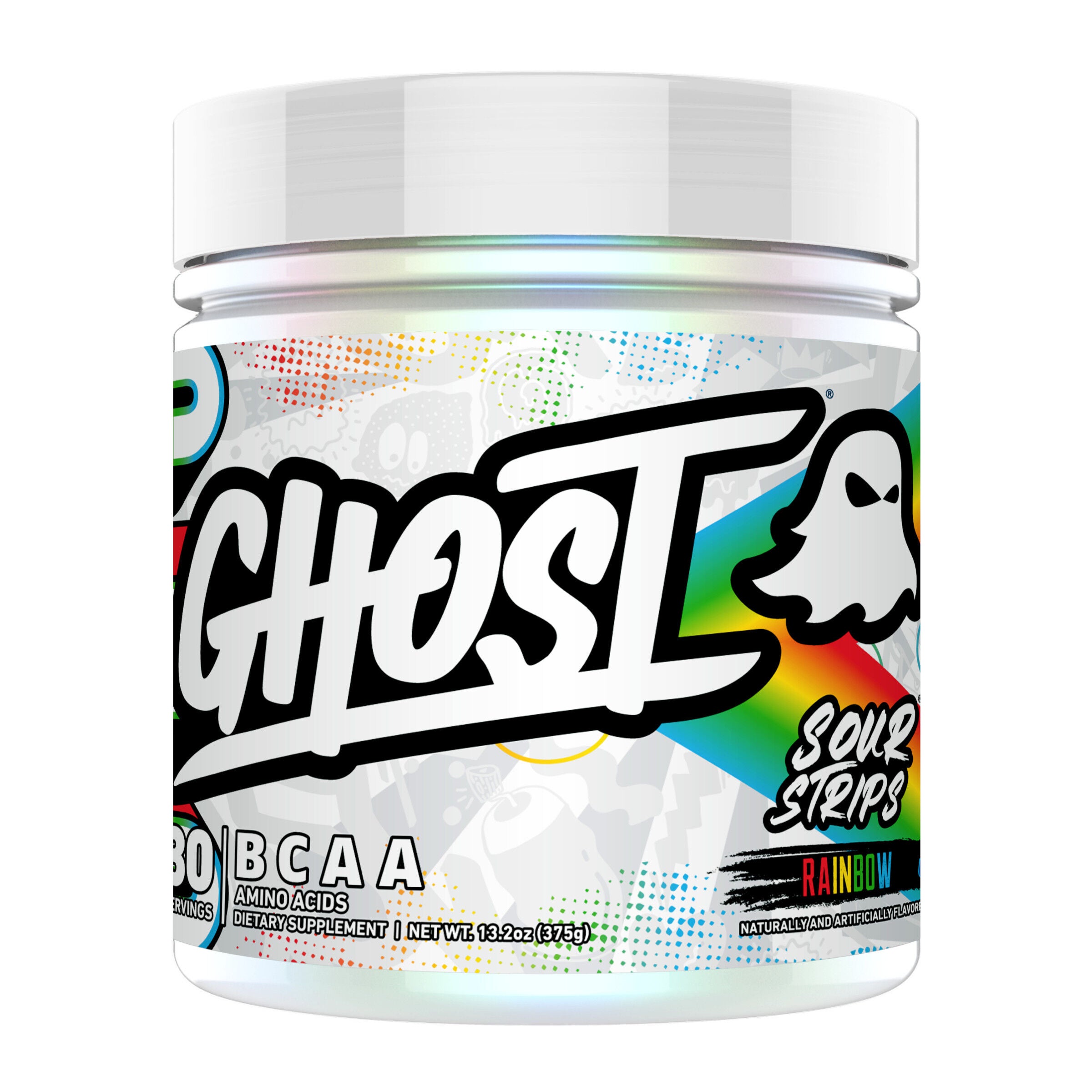 GHOST® - BCAA - Sour Strips® Rainbow (30 Servings) | GNC