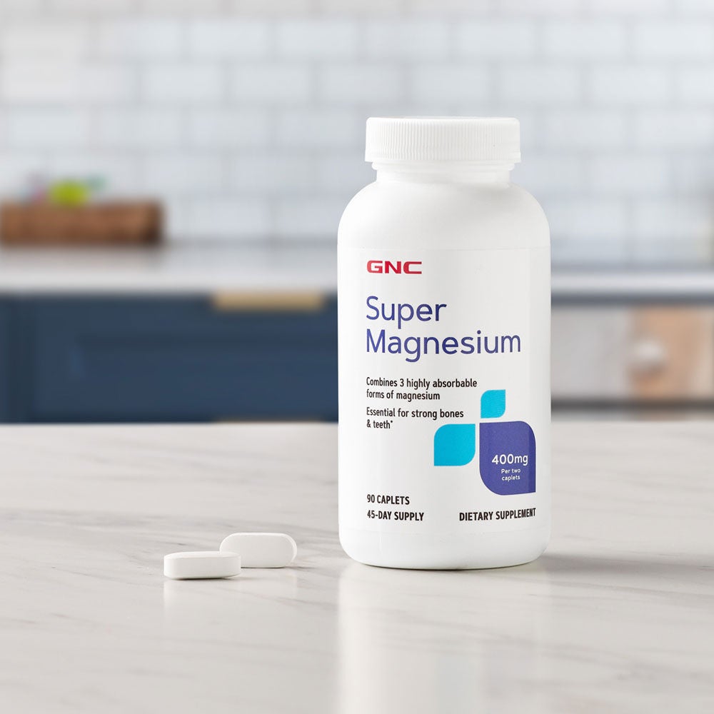 GNC Super Magnesium 400 MG - 90 Caplets (45 Servings) | GNC