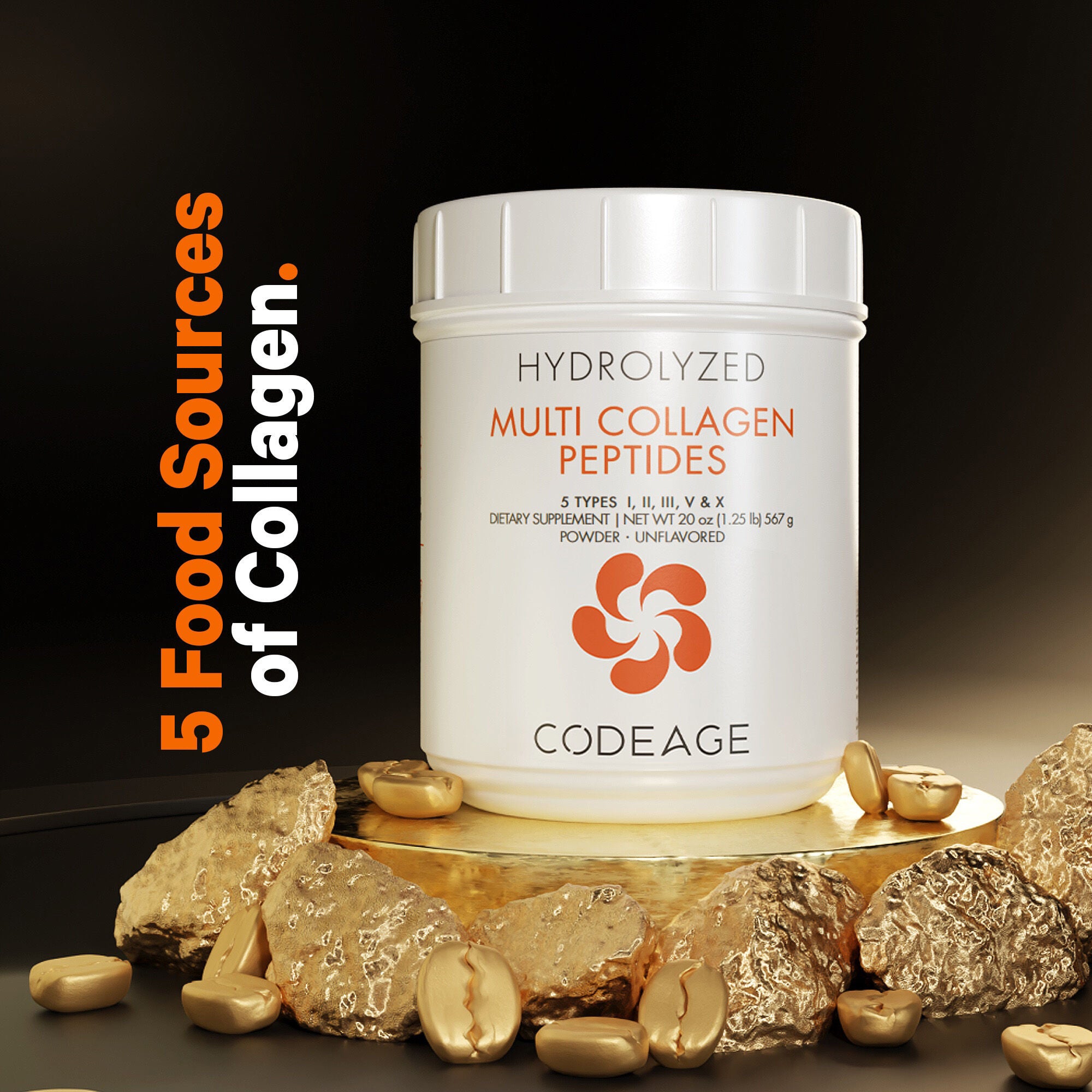 Hydrolyzed Multi Collagen Peptides Powder Type I - II - III - V and X ...