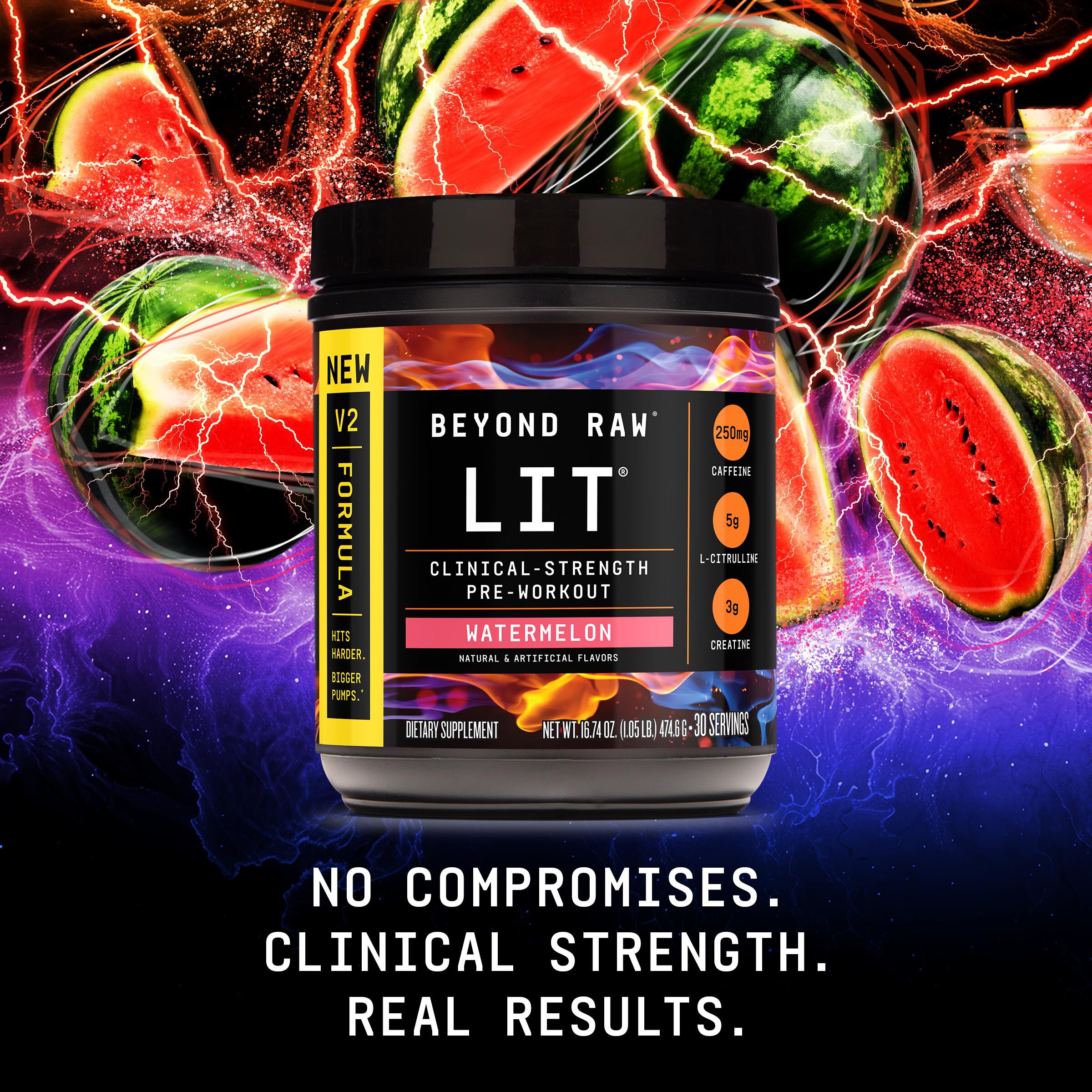 Beyond Raw® - LIT V2 Pre-Workout - Watermelon (30 Servings) | GNC