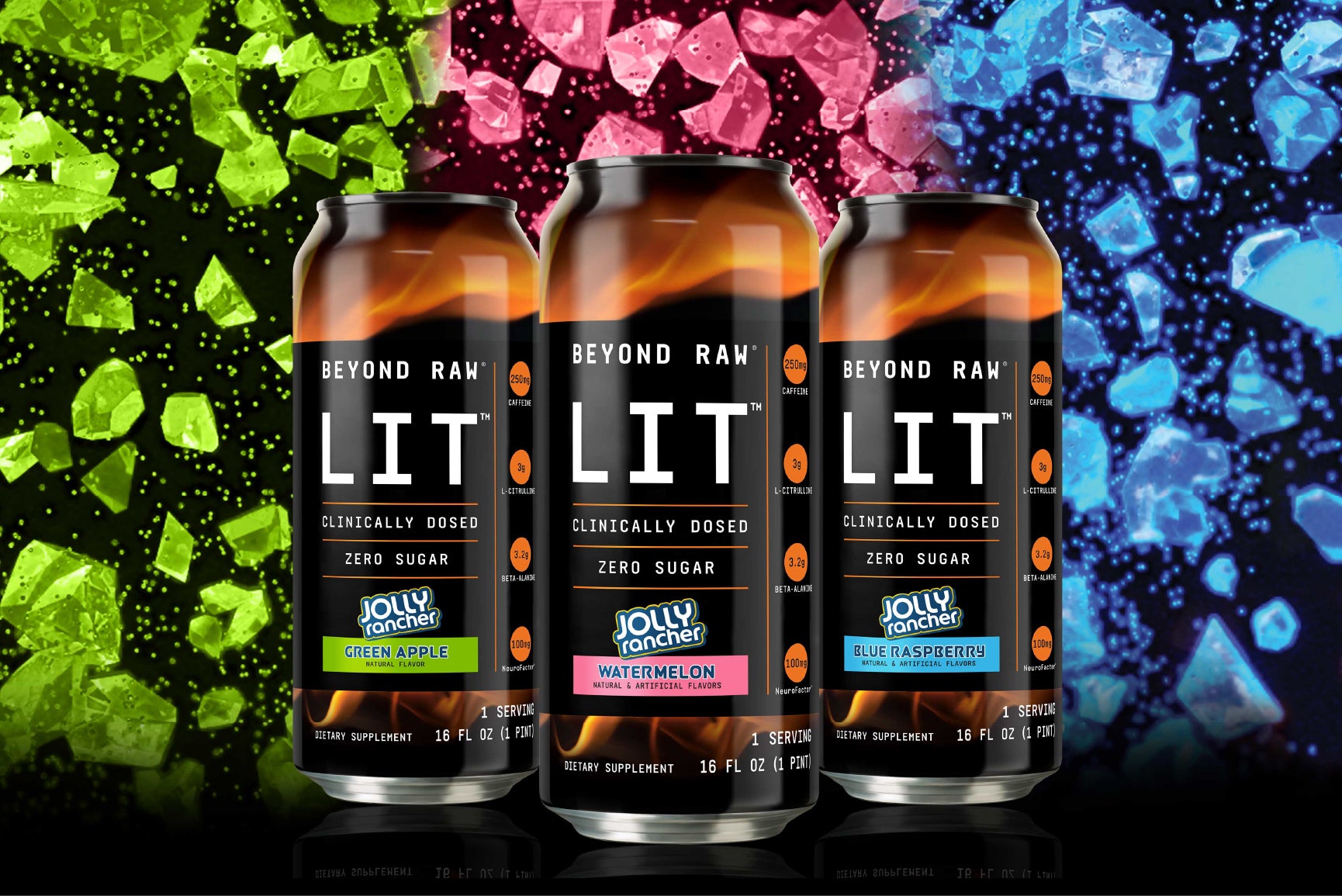 Beyond Raw® - LIT™ On-The-Go Pre-Workout - Gummy Worm - 16oz. (12 Cans ...